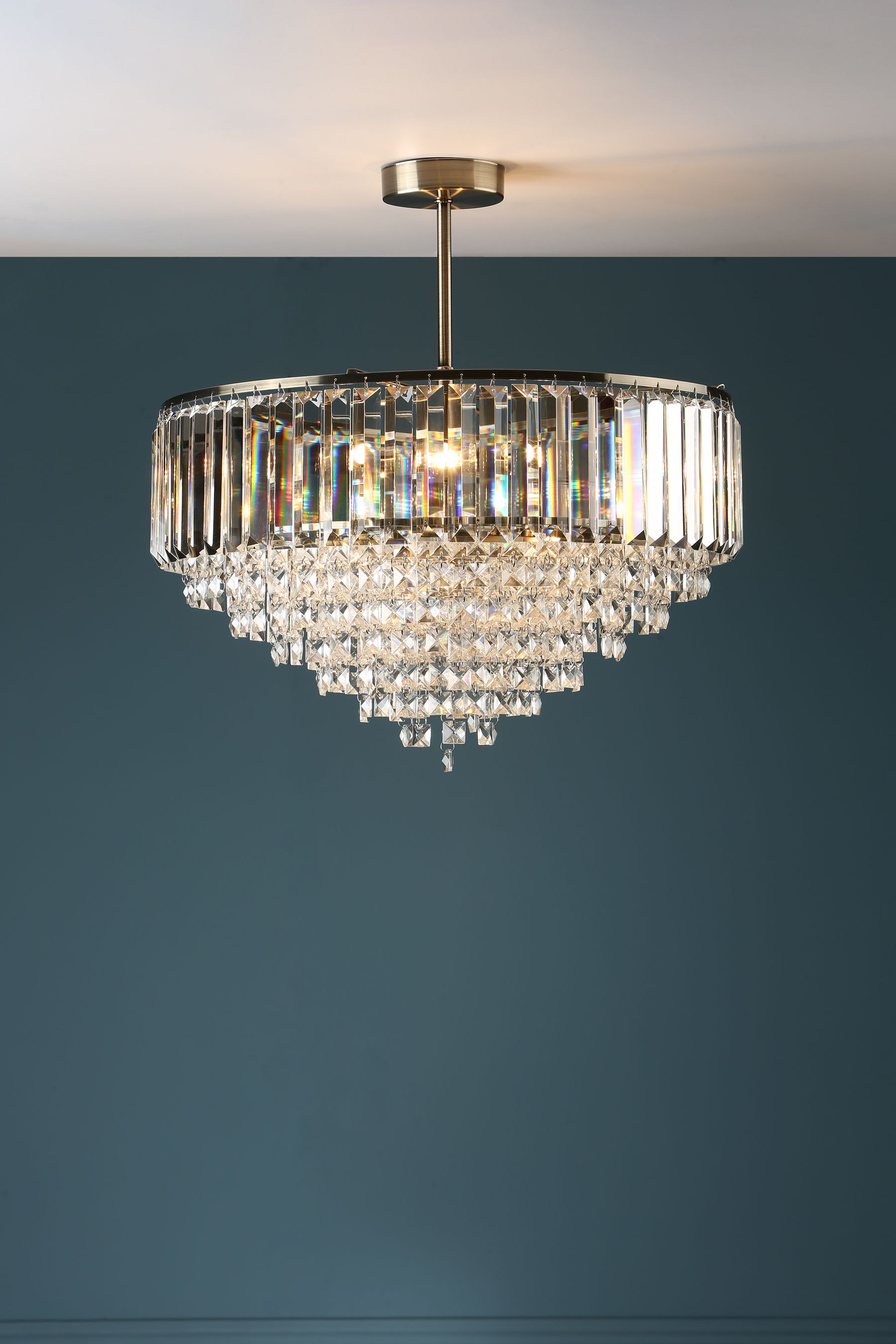 Buy Laura Ashley Brass Vienna 5 Light Flush Ceiling Light from the Next ...