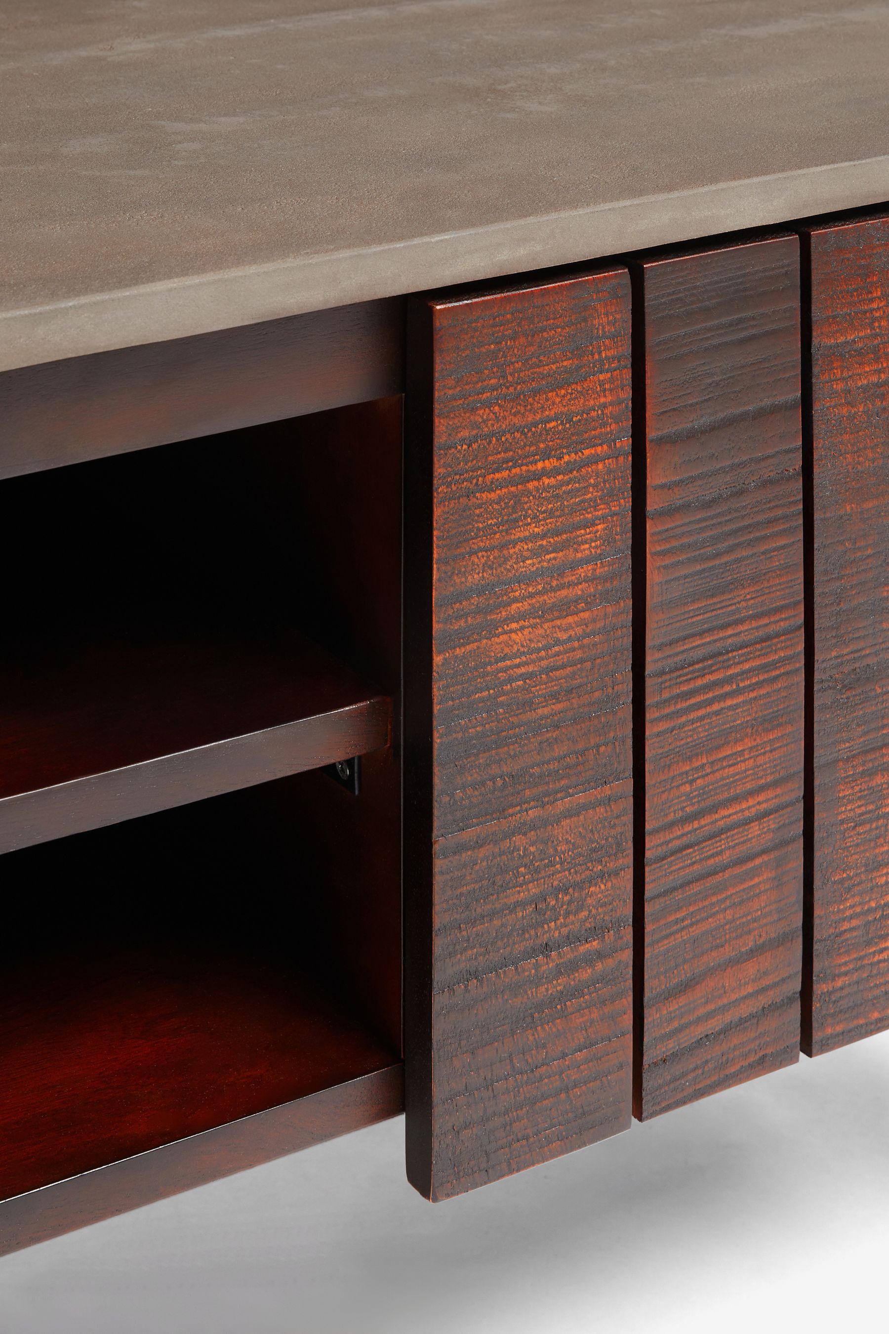 Buy French Connection Slatted Mango Wood and Concrete Effect Top French ...