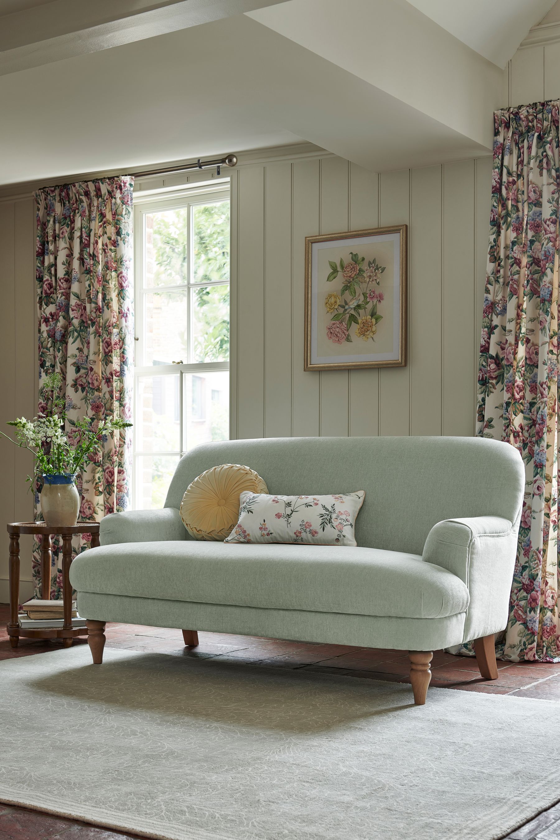 Buy Laura Ashley Baron Chenille Pale Grey Green Clipsham Small 2 Seater ...