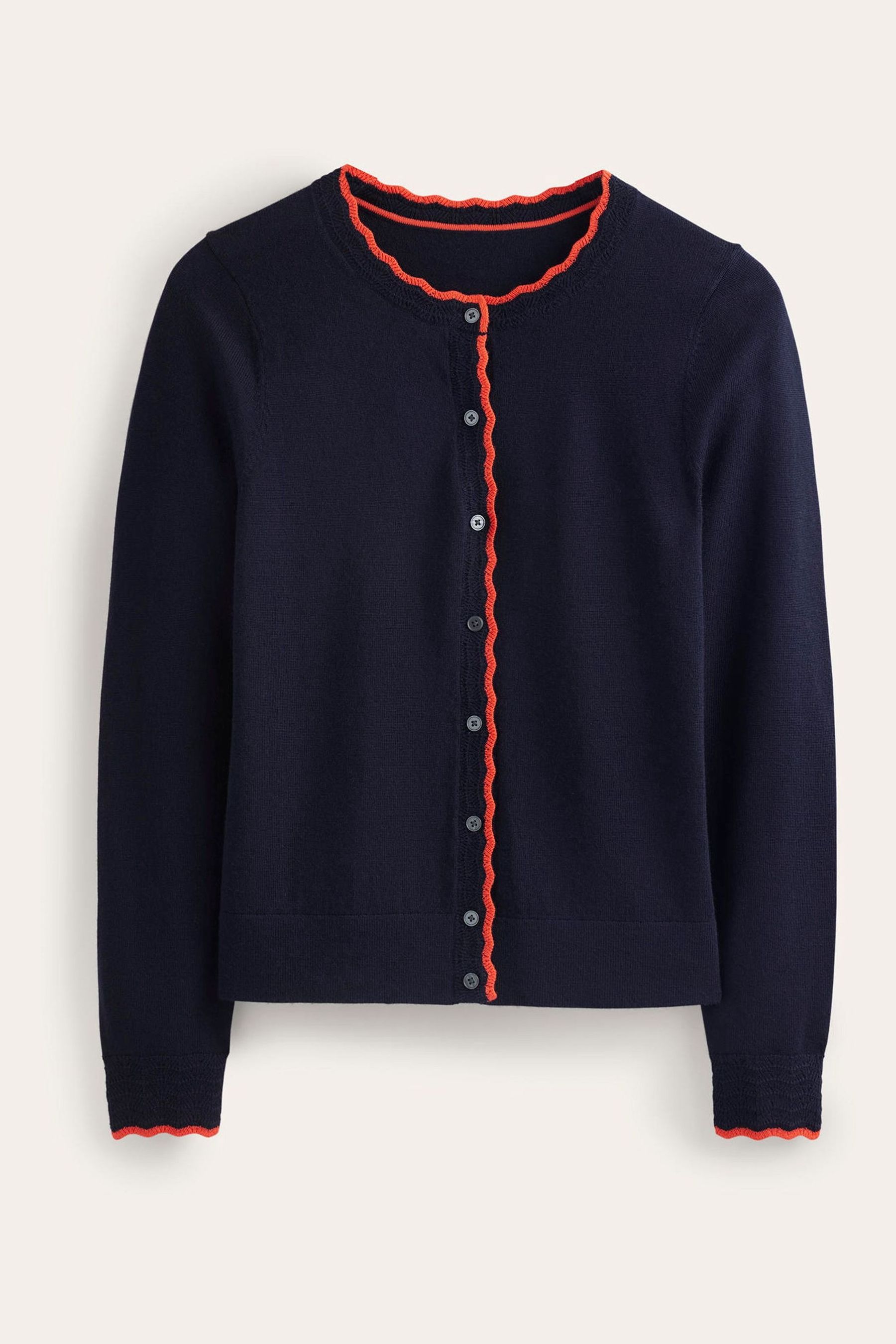 Buy Boden Blue Merino Scalloped Cardigan from the Next UK online shop