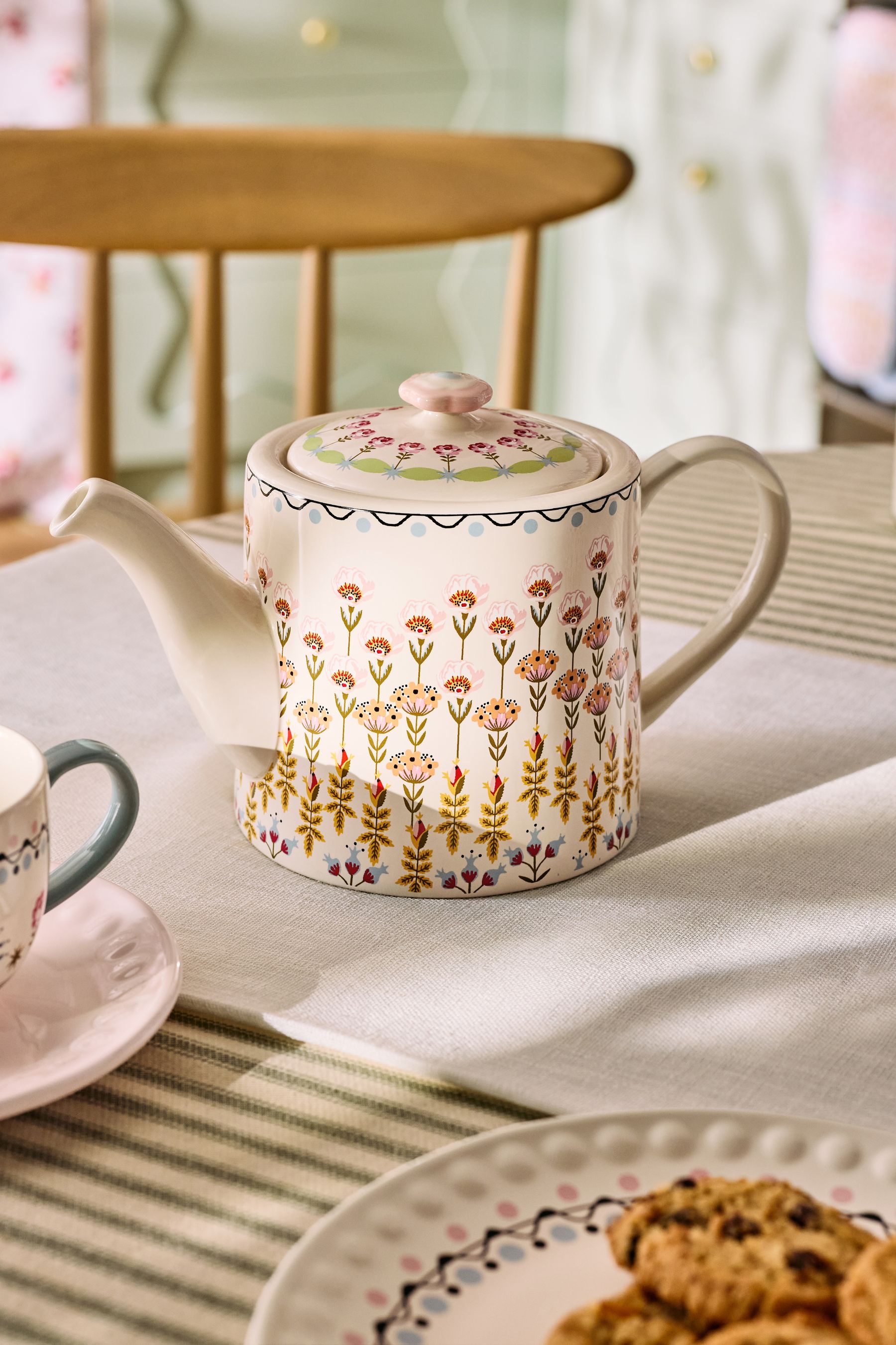 Buy Cath Kidston Cream Painted Table Teapot 1L from the Next UK online shop
