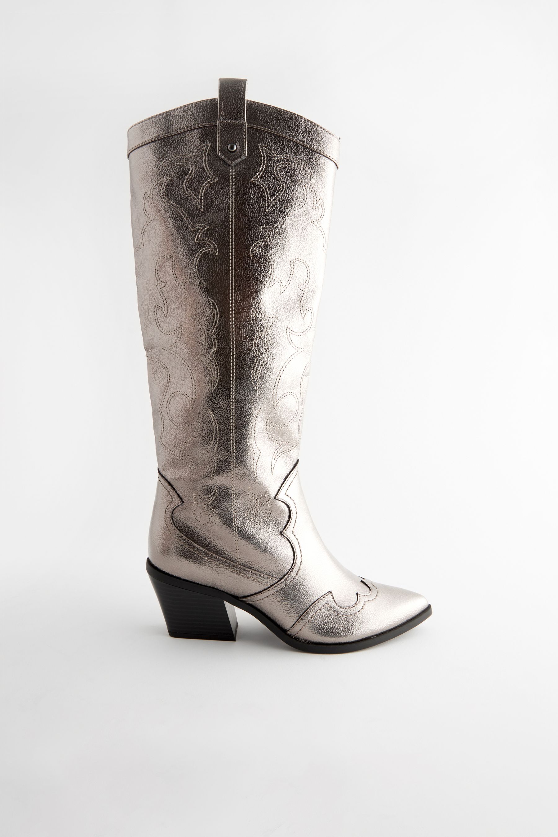 Buy Pewter Forever Comfort® Stitched Knee High Western / Cowboy Boots ...