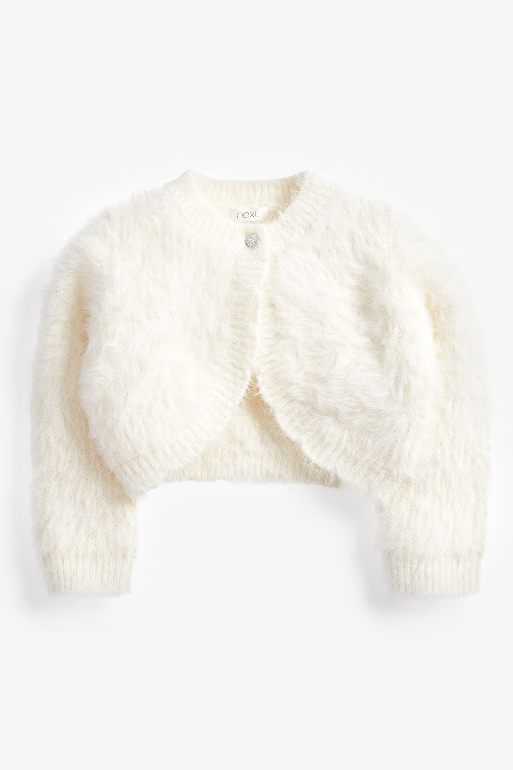 Buy Ecru White Fluffy Shrug Cardigan (12mths-16yrs) from Next Ireland