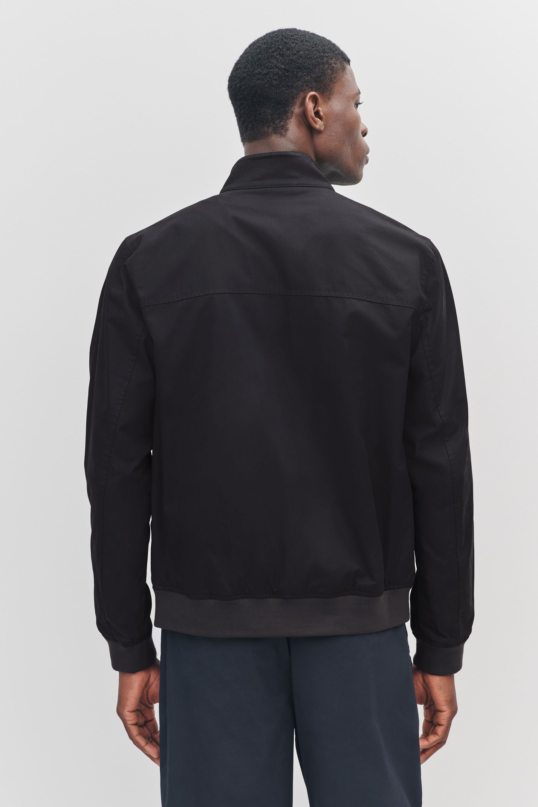 Buy Black Shower Resistant Check Lining Harrington Jacket from the Next ...