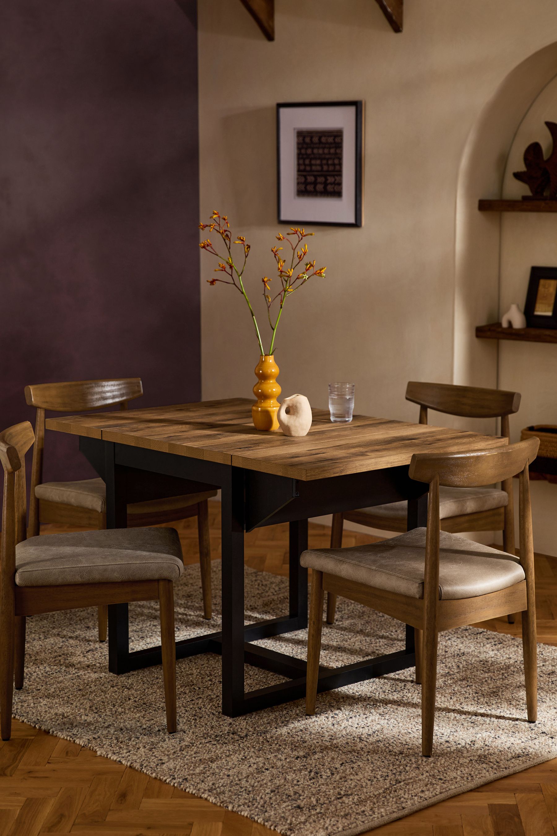 Buy Dark Bronx Oak Effect 2 to 4 Seater Extending Dining Table from the ...