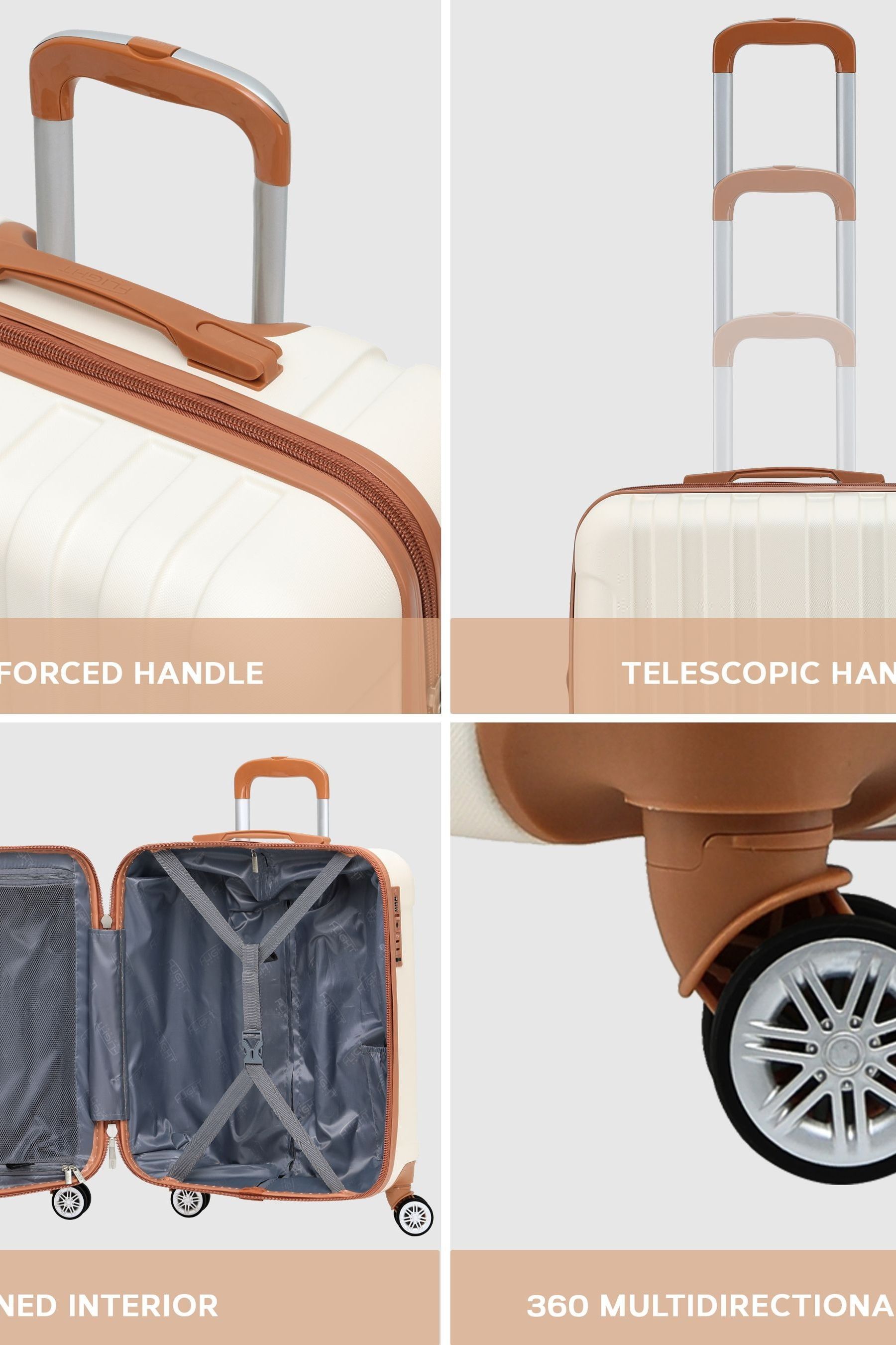 Buy Flight Knight 56x45x25cm EasyJet Overhead 8 Wheel ABS Hard Case ...