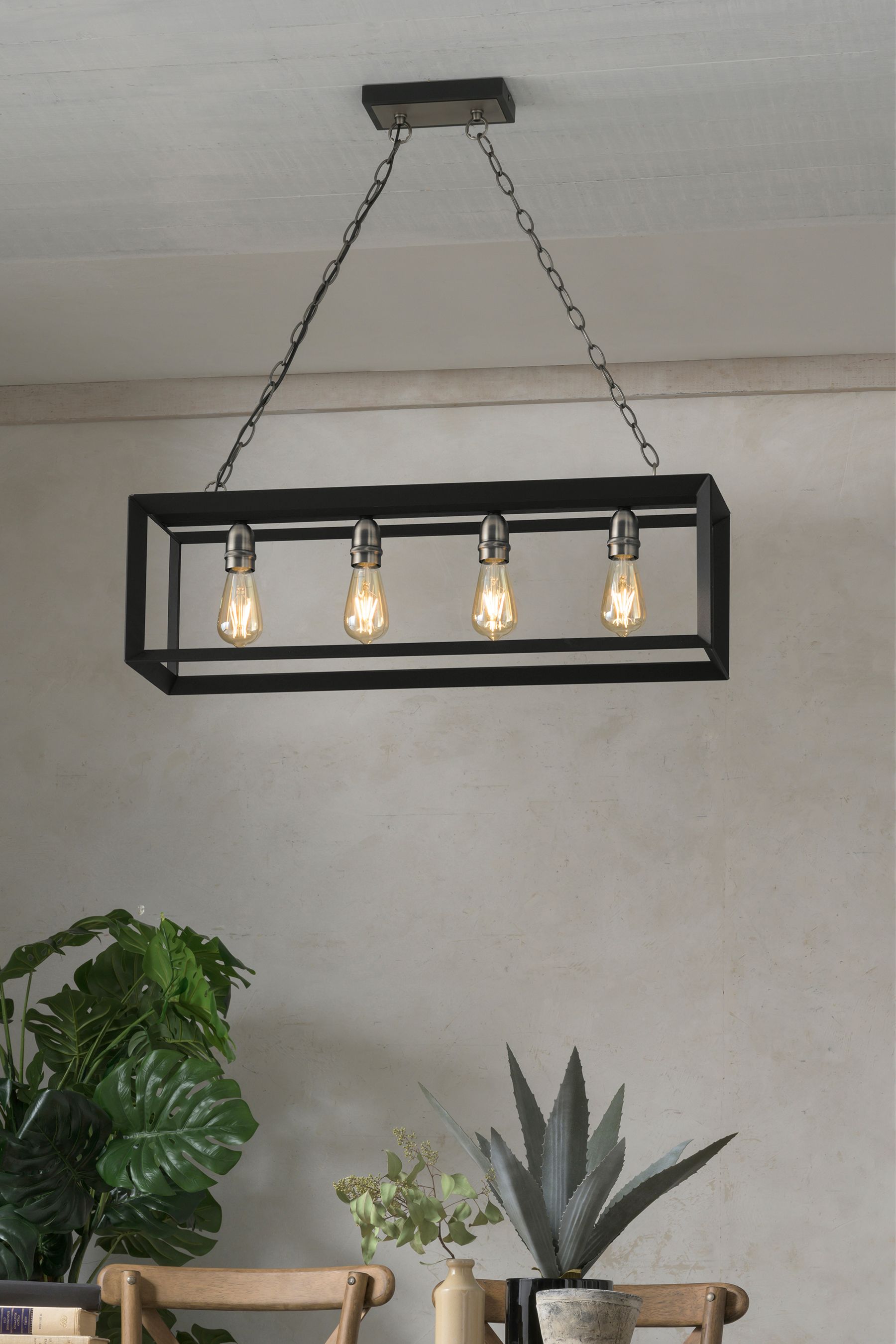 Buy Black Brooklyn Linear 4 Light Pendant Ceiling Light from the Next ...
