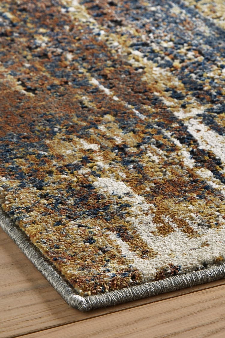 Buy Rust Brown Sunset Abstract Rug from the Next UK online shop