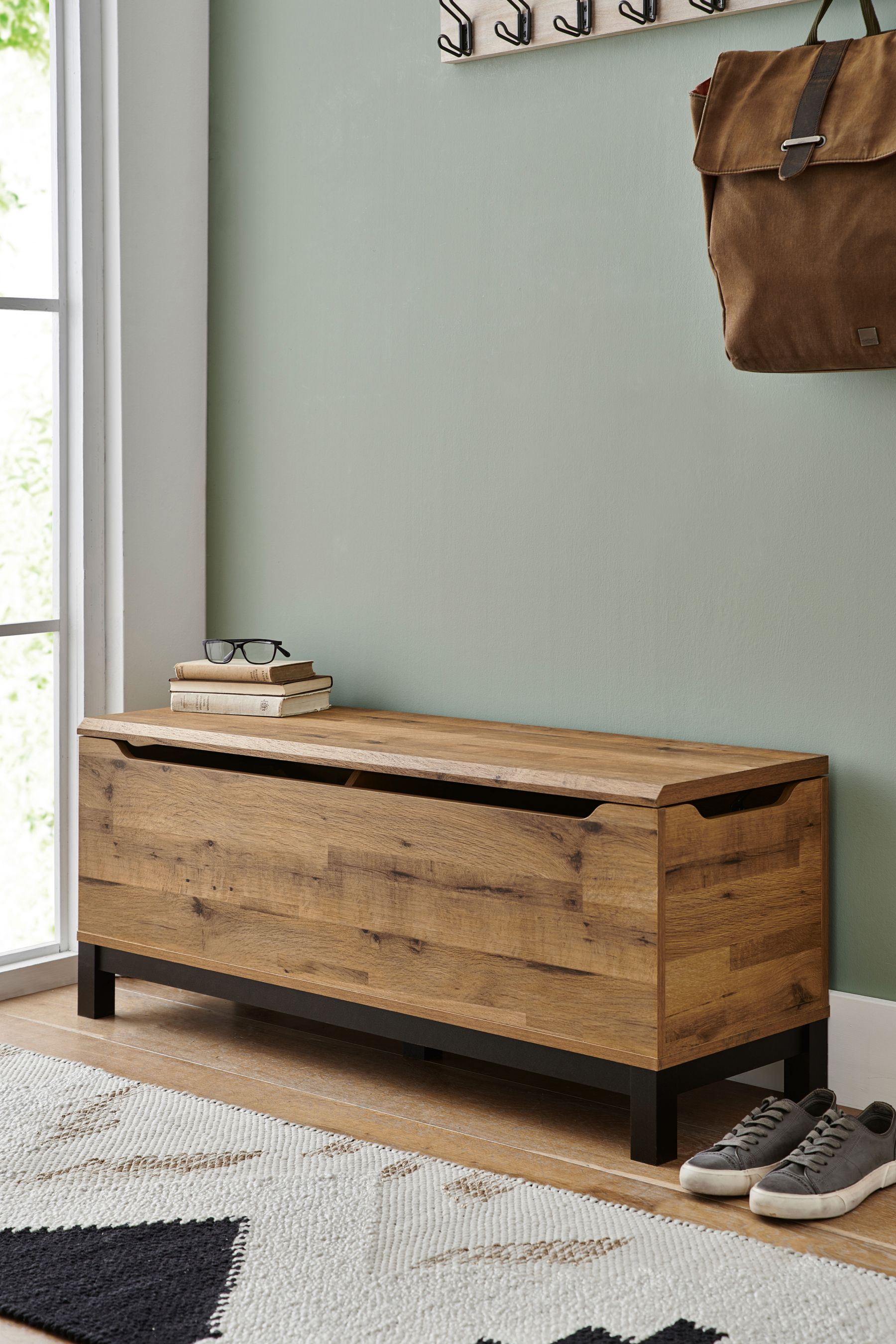 Buy Dark Bronx Oak Effect Hallway Storage Bench from the Next UK online ...