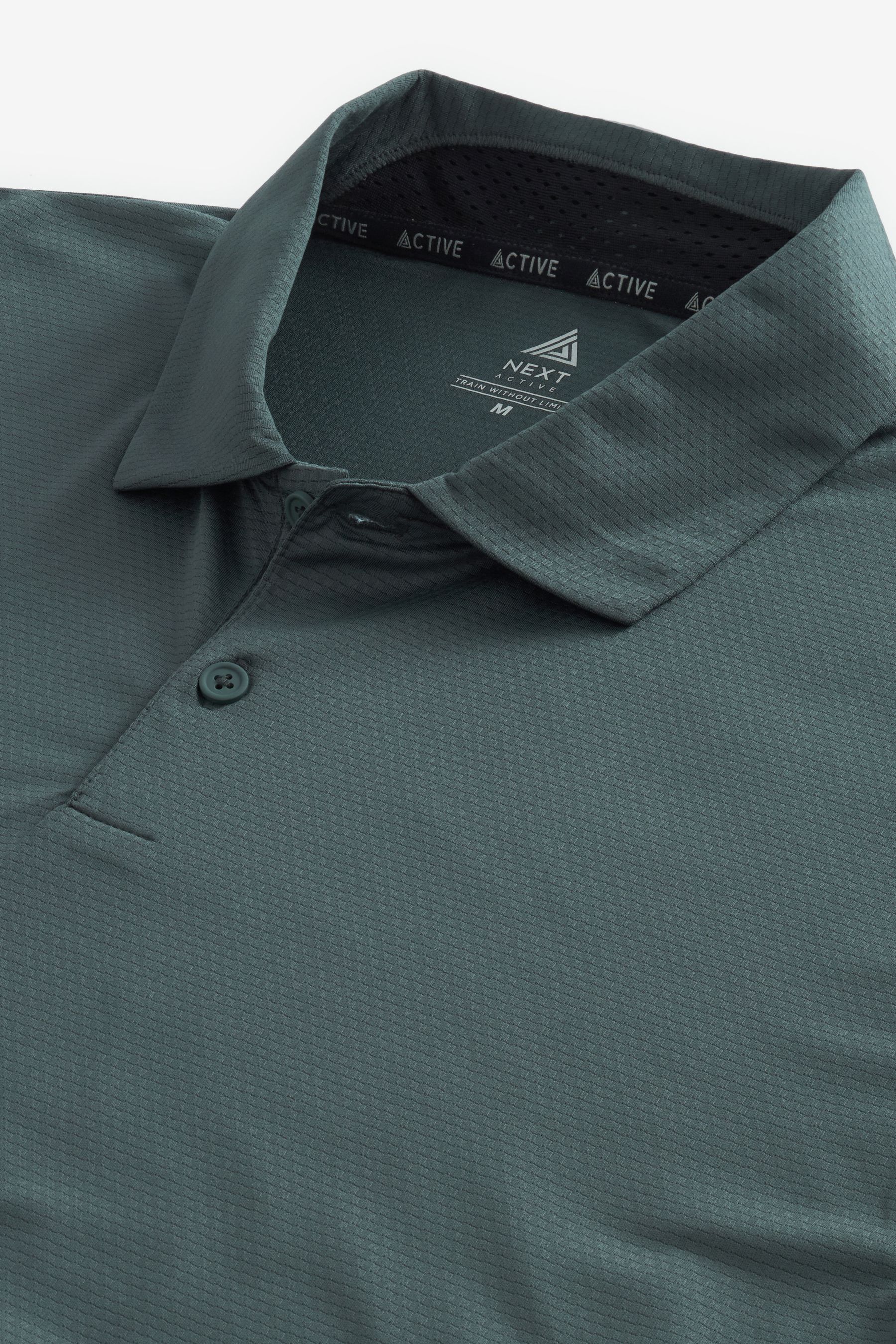 Buy Slate Grey Active Textured Golf Polo Shirt from the Next UK online shop