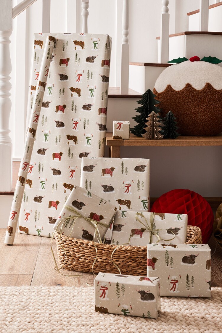 Buy Natural Hamish Standard Width 15m Christmas Wrapping Paper from the ...