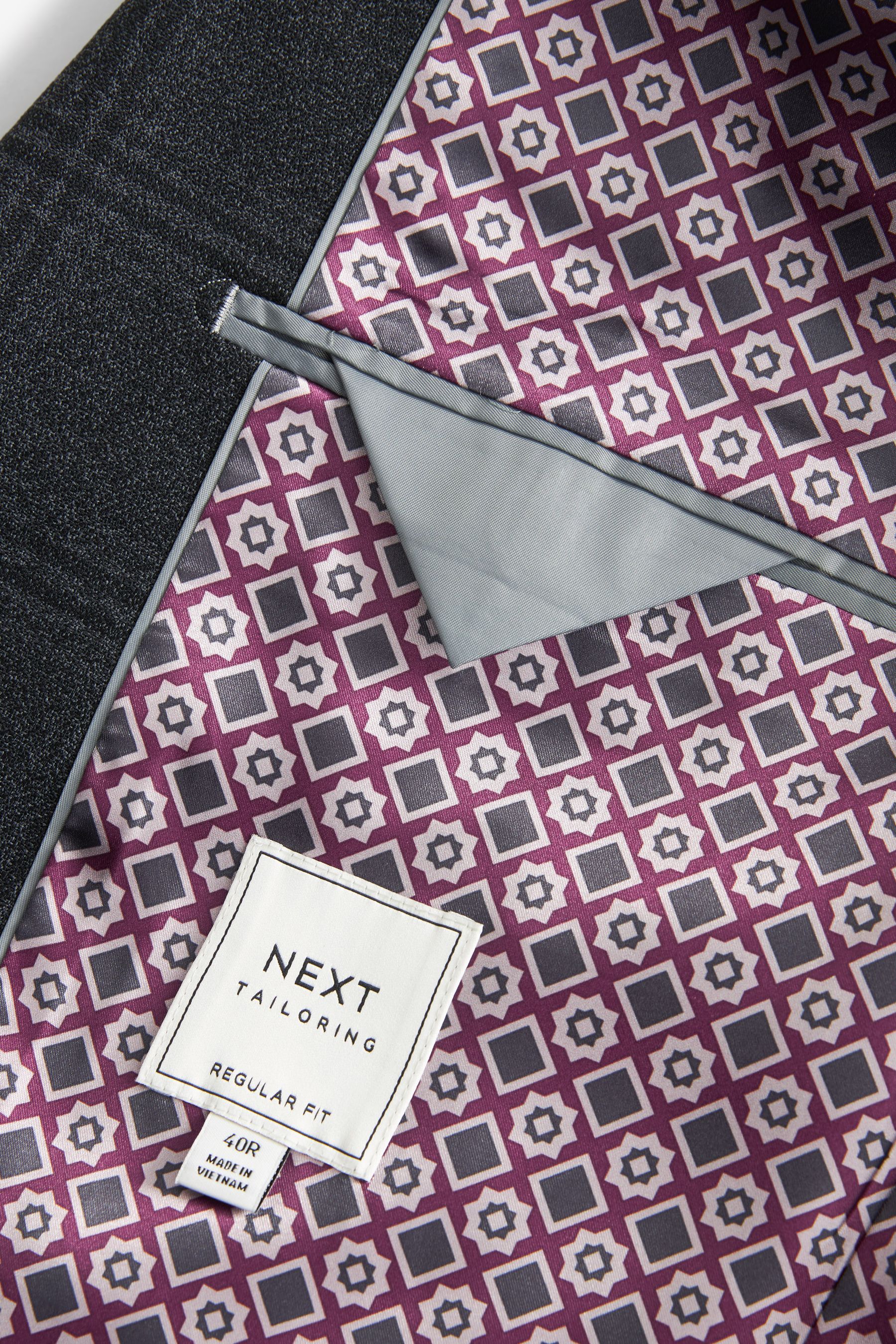 Buy Charcoal Grey Regular Fit Check Suit:Jacket from the Next UK online ...