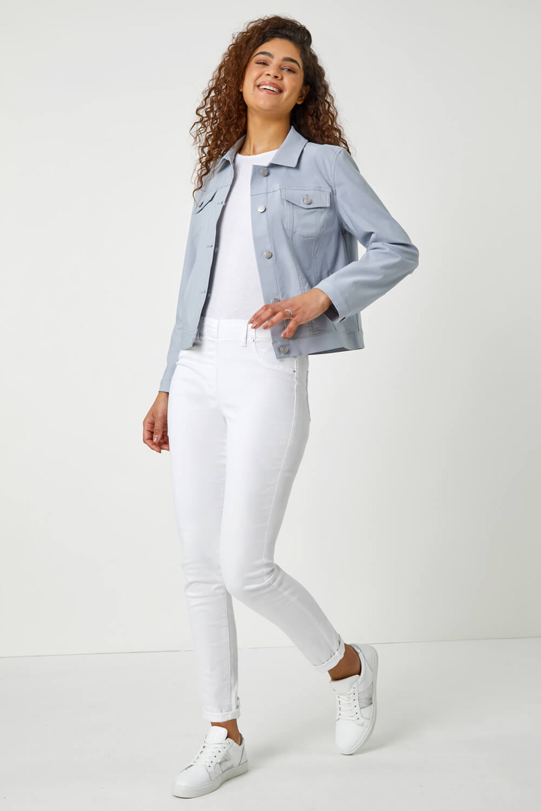 Buy Roman Light Grey Stretch Denim Jacket from the Next UK online shop