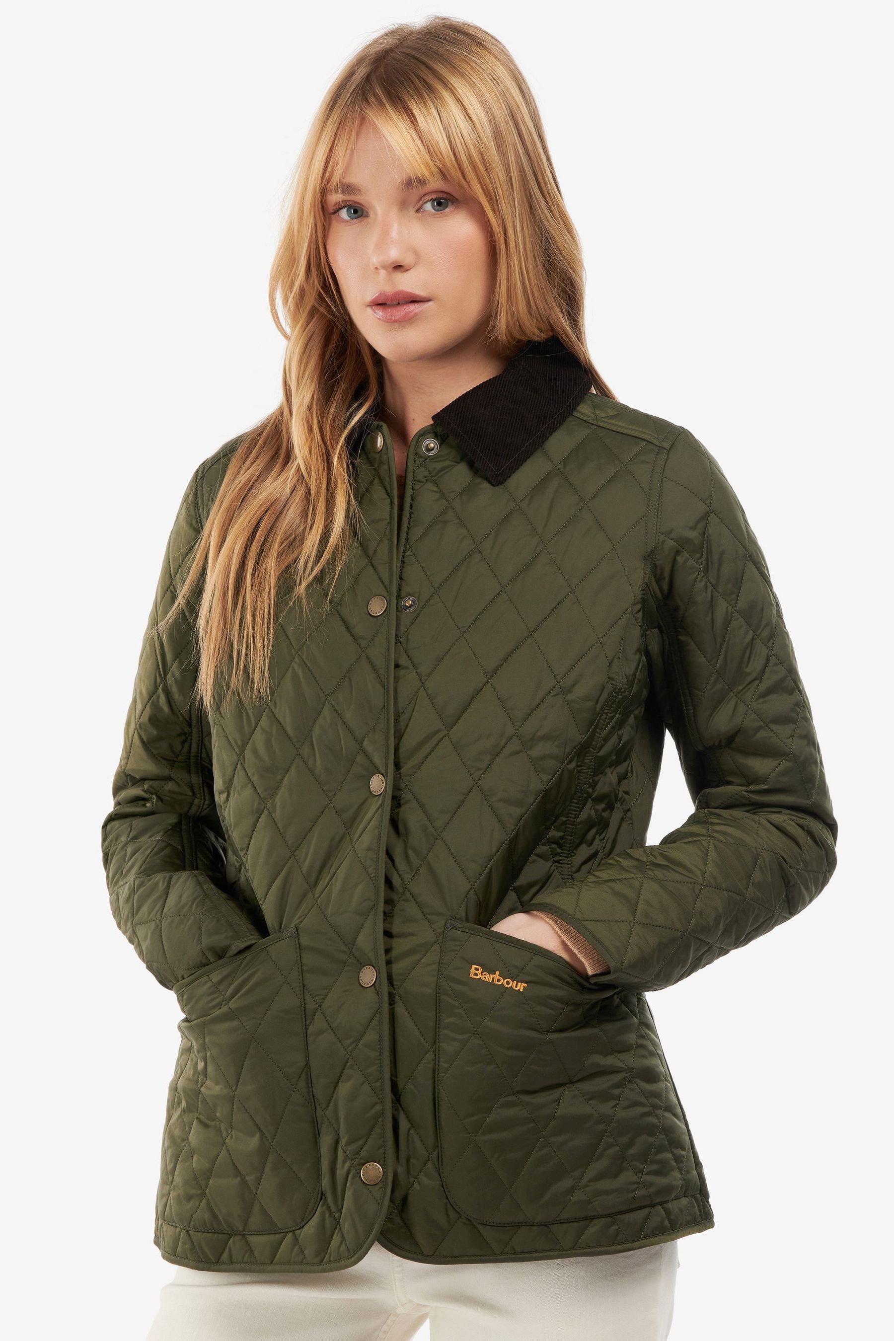 Buy Barbour® Khaki Green Annandale Quilted Jacket from the Next UK ...