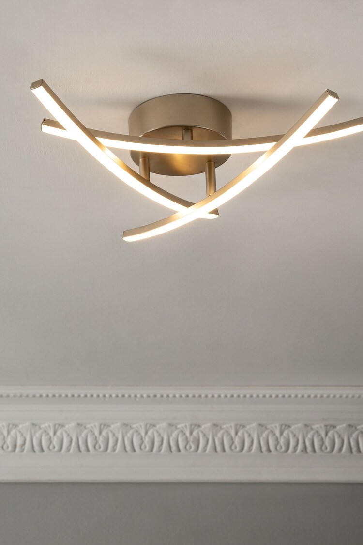 Buy Champagne Gold Amari LED Flush Ceiling Light from the Next UK ...