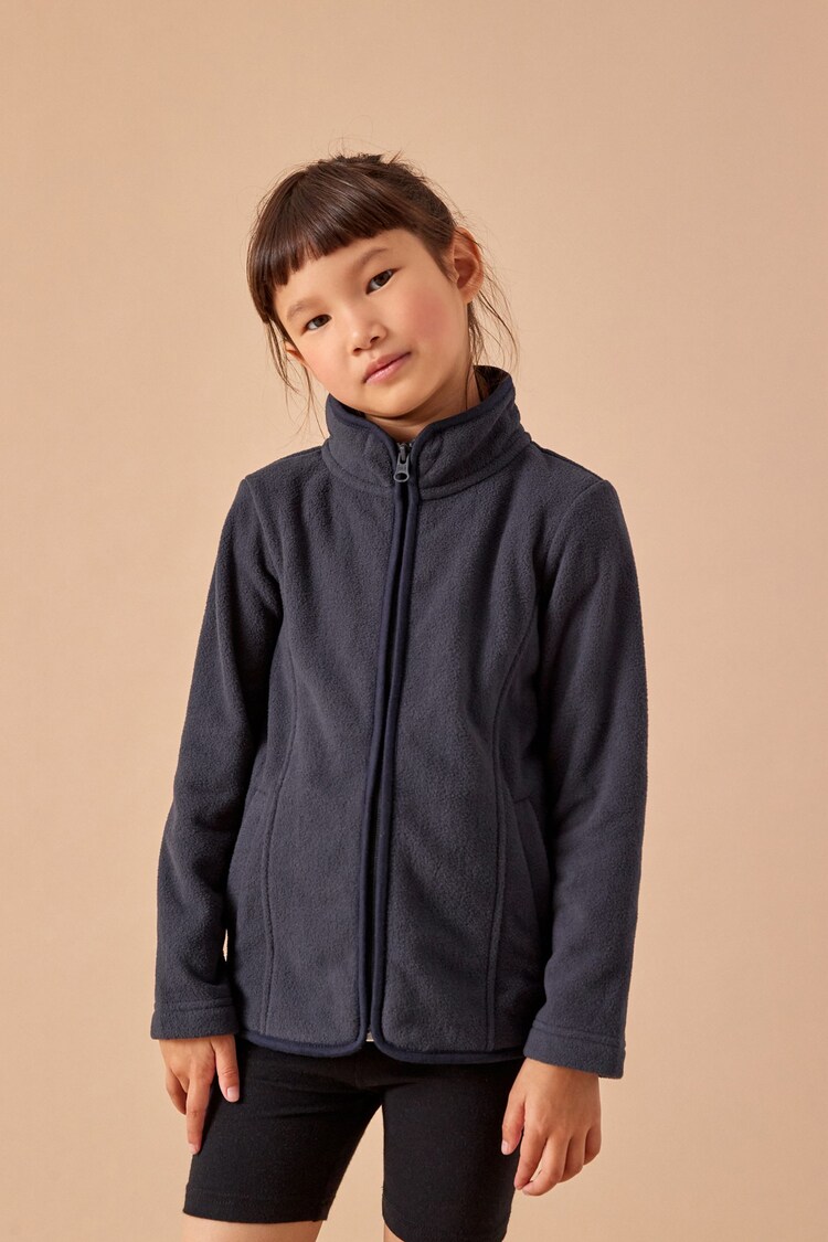Buy Navy Blue Zip-Up Fleece Jacket With Pockets (3-16yrs) from the Next ...
