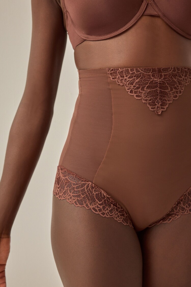 Buy Chocolate Brown Super High Waist Briefs Firm Tummy Control Shaping ...