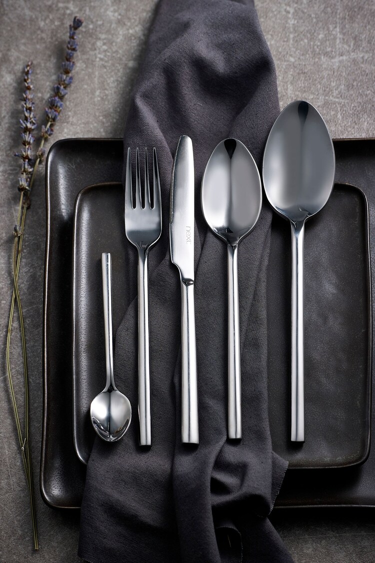 Buy Silver 32pc Hampton Stainless Steel Cutlery Set from the Next UK ...