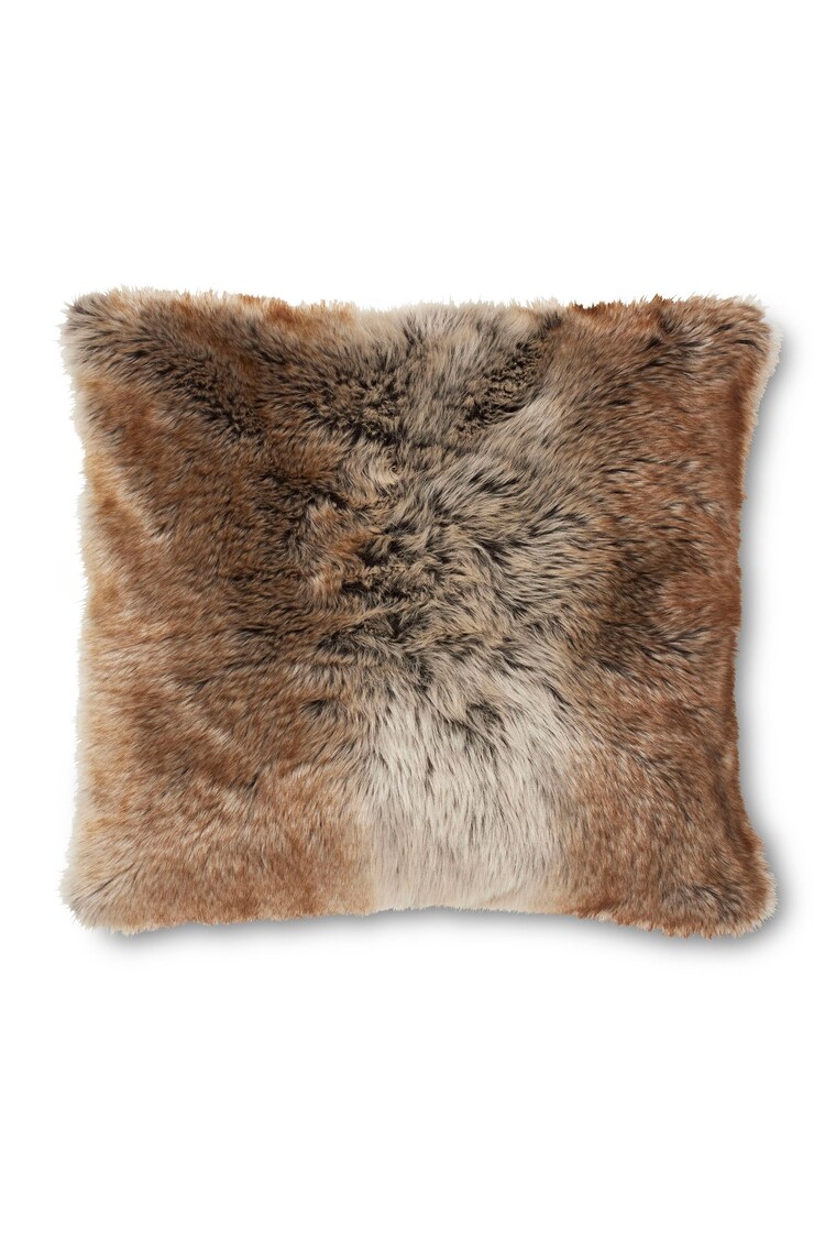 Buy Laura Ashley Chocolate Brown Hexham Faux Fur Cushion from the Next ...