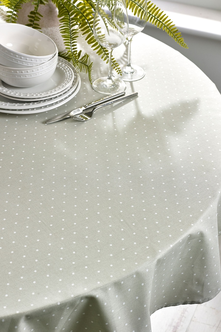 Buy Sage Green Spot Wipe Clean Table Cloth from the Next UK online shop