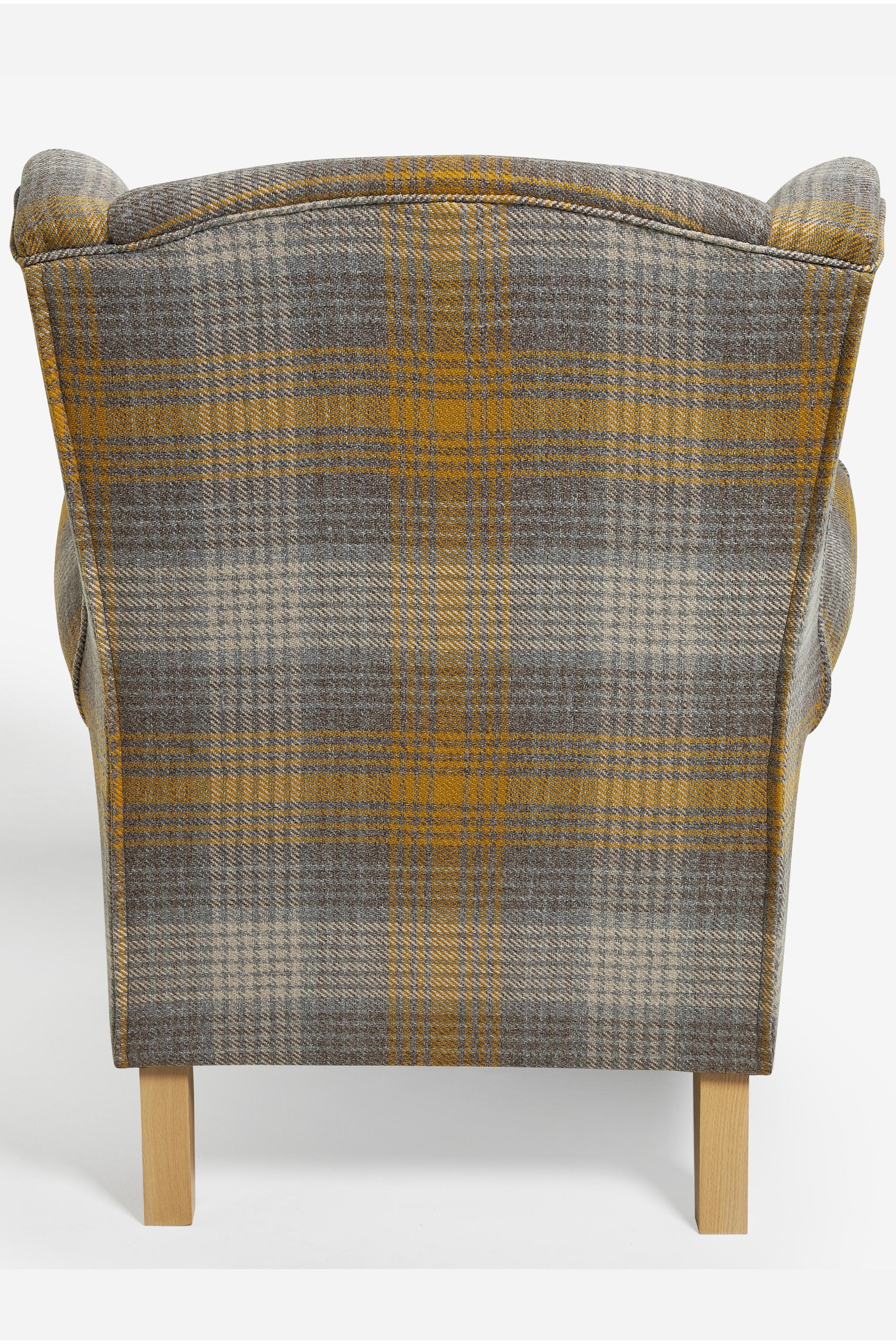 Buy Tweedy Check Murray Ochre Yellow Sherlock Highback Armchair from ...