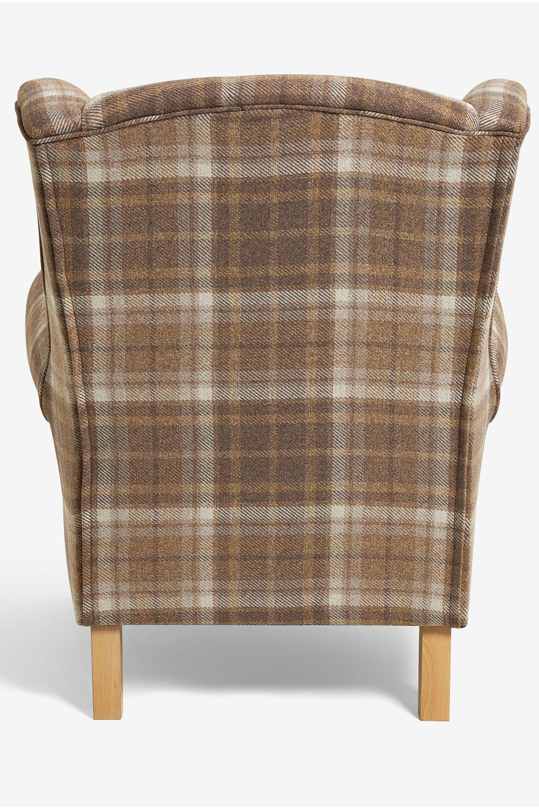 Buy Tweedy Check Burford Natural Sherlock Highback Armchair from the ...