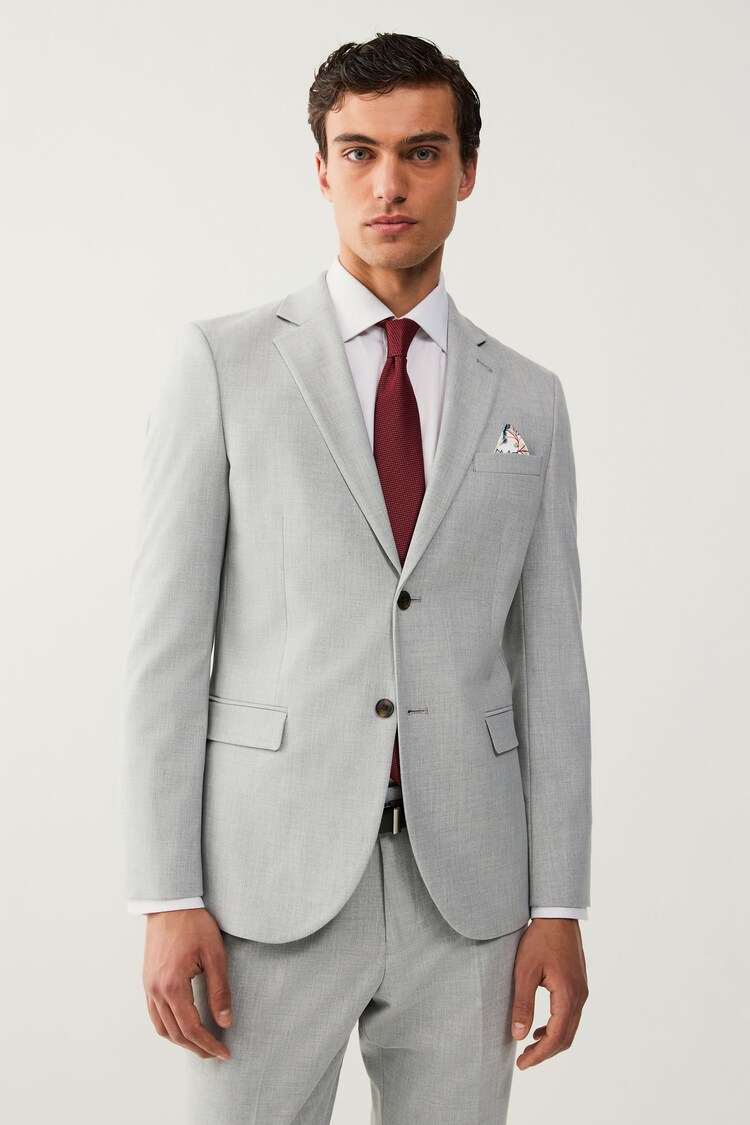 Buy Light Grey Slim Fit Motionflex Stretch Suit Jacket from the Next UK ...