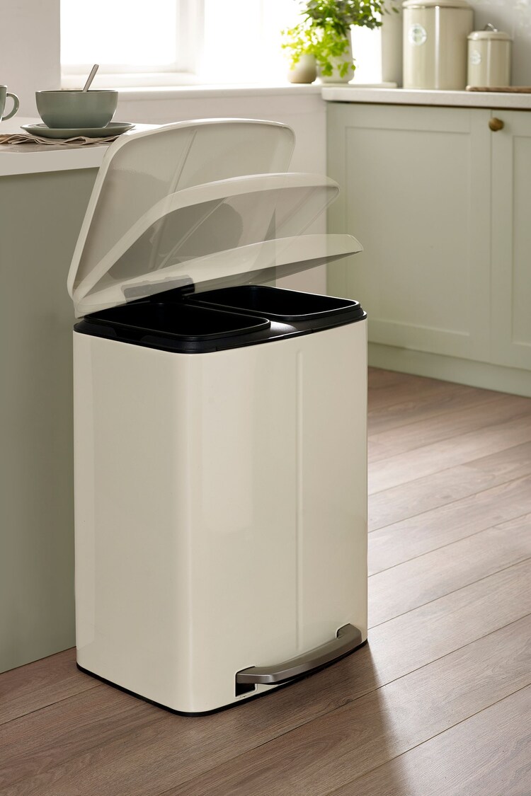 Buy Cream 40L Twin Compartment Recycling Bin from the Next UK online shop