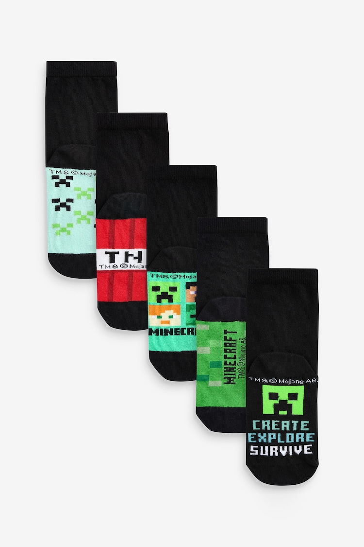 Buy Minecraft Black 5 Pack Cotton Rich Socks from Next Australia