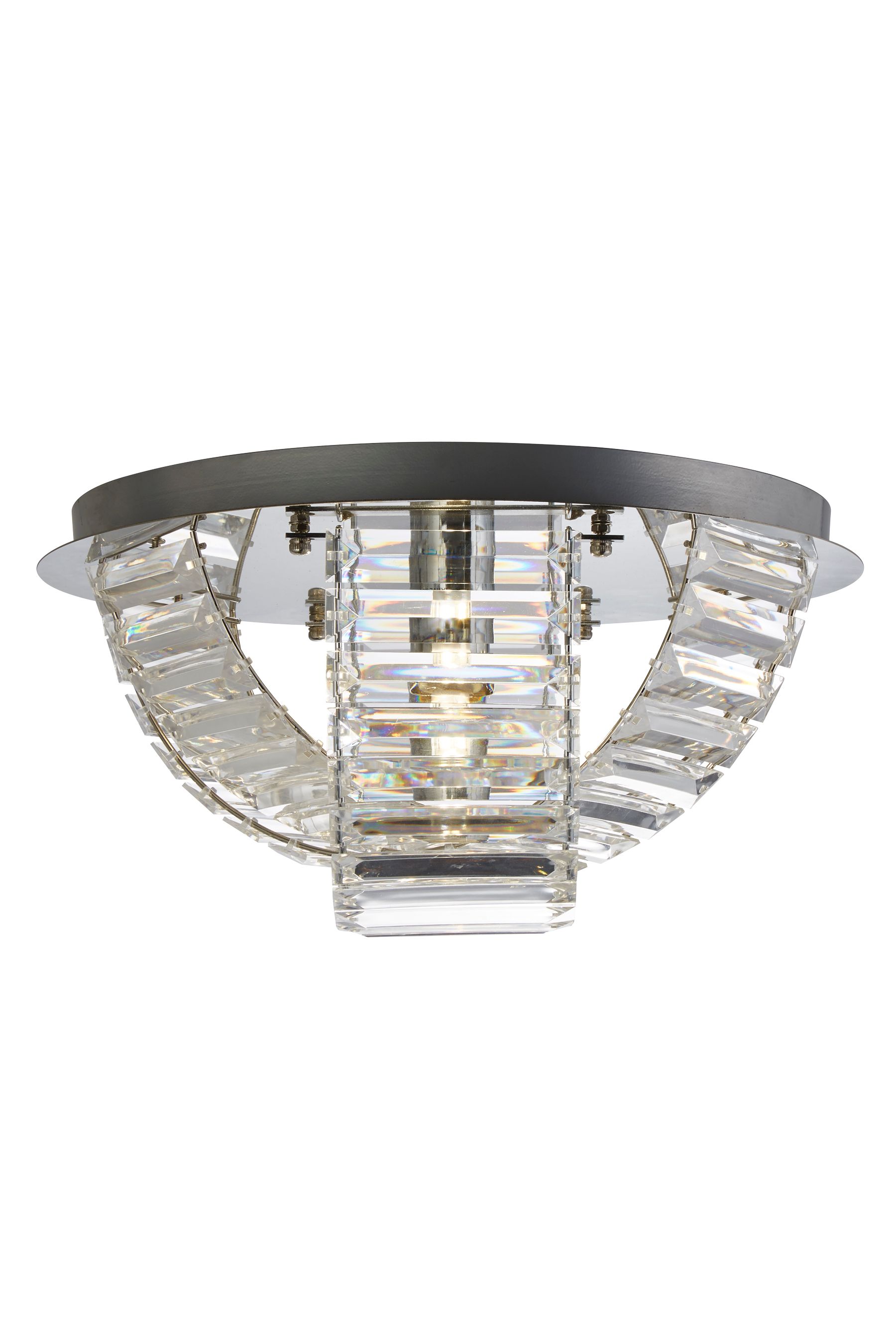 Buy Searchlight Chrome Archer 2 Light Venetian Flush Ceiling Light from ...
