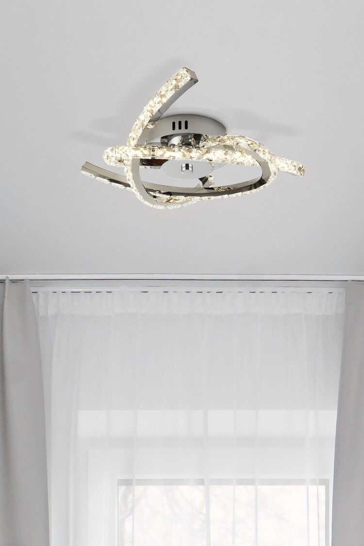 Buy Searchlight Chrome Toby 3 Arm LED Flush Ceiling Light from the Next ...
