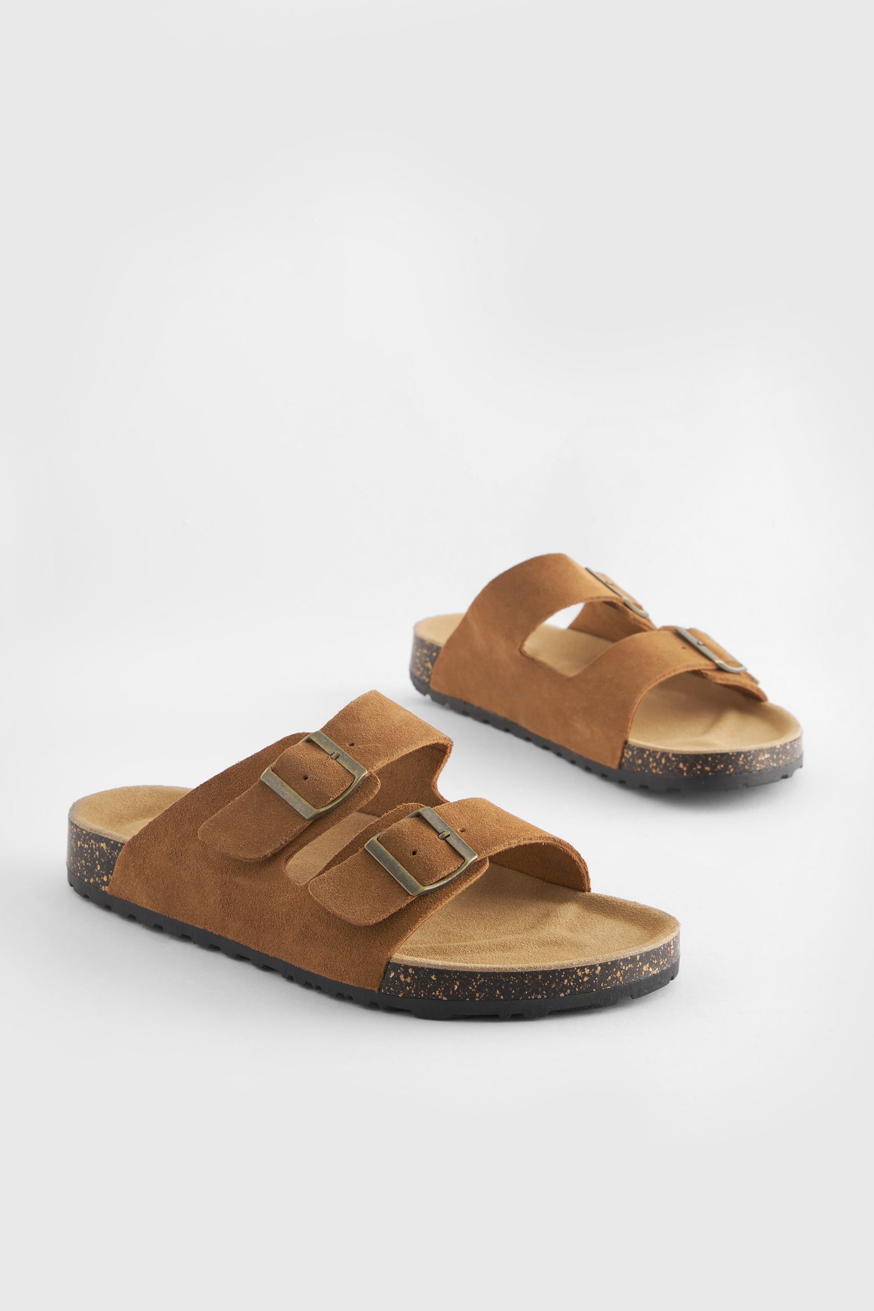 Buy Tan Brown Leather Two Buckle Sandals from the Next UK online shop