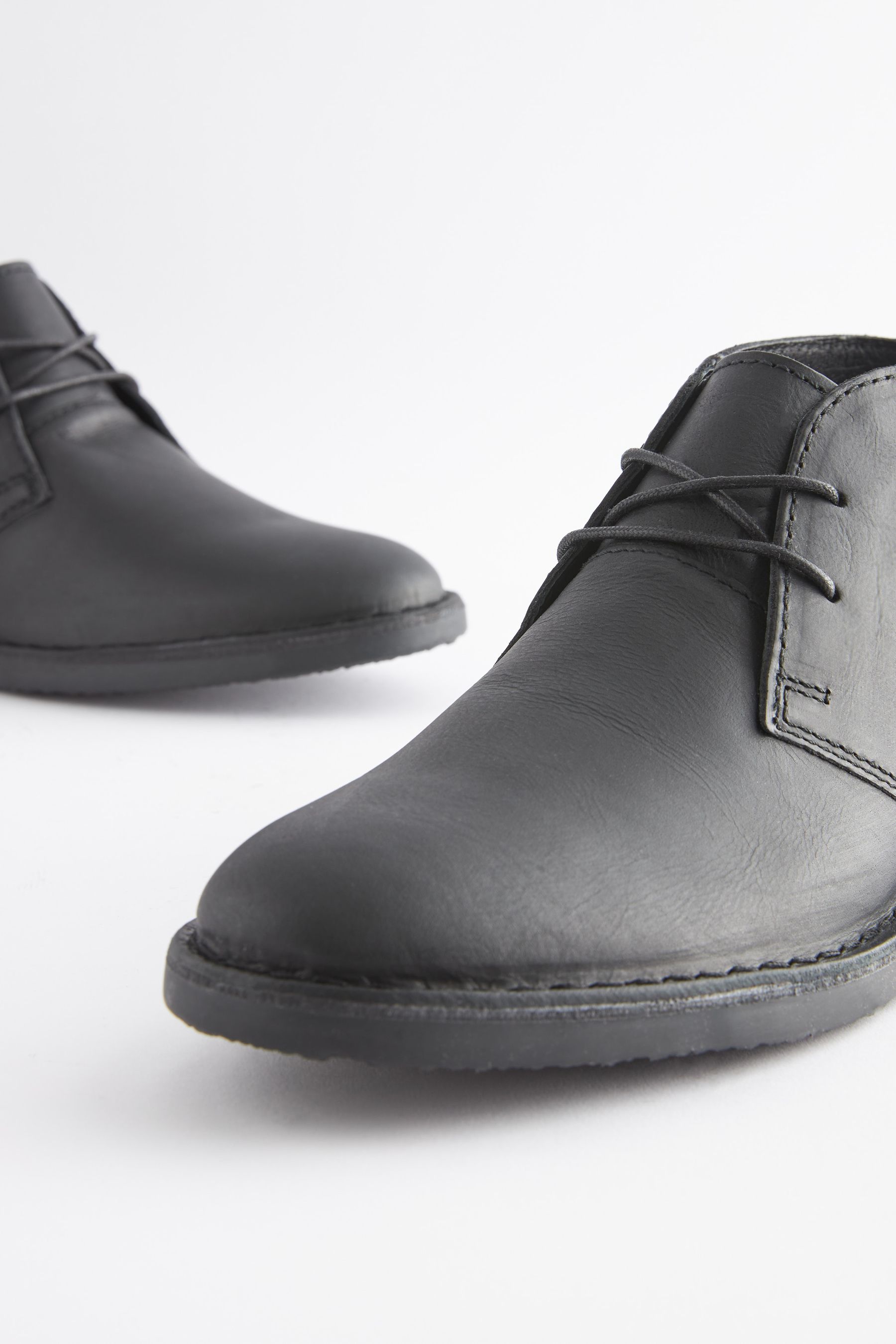 Buy Black Leather Desert Boots from the Next UK online shop