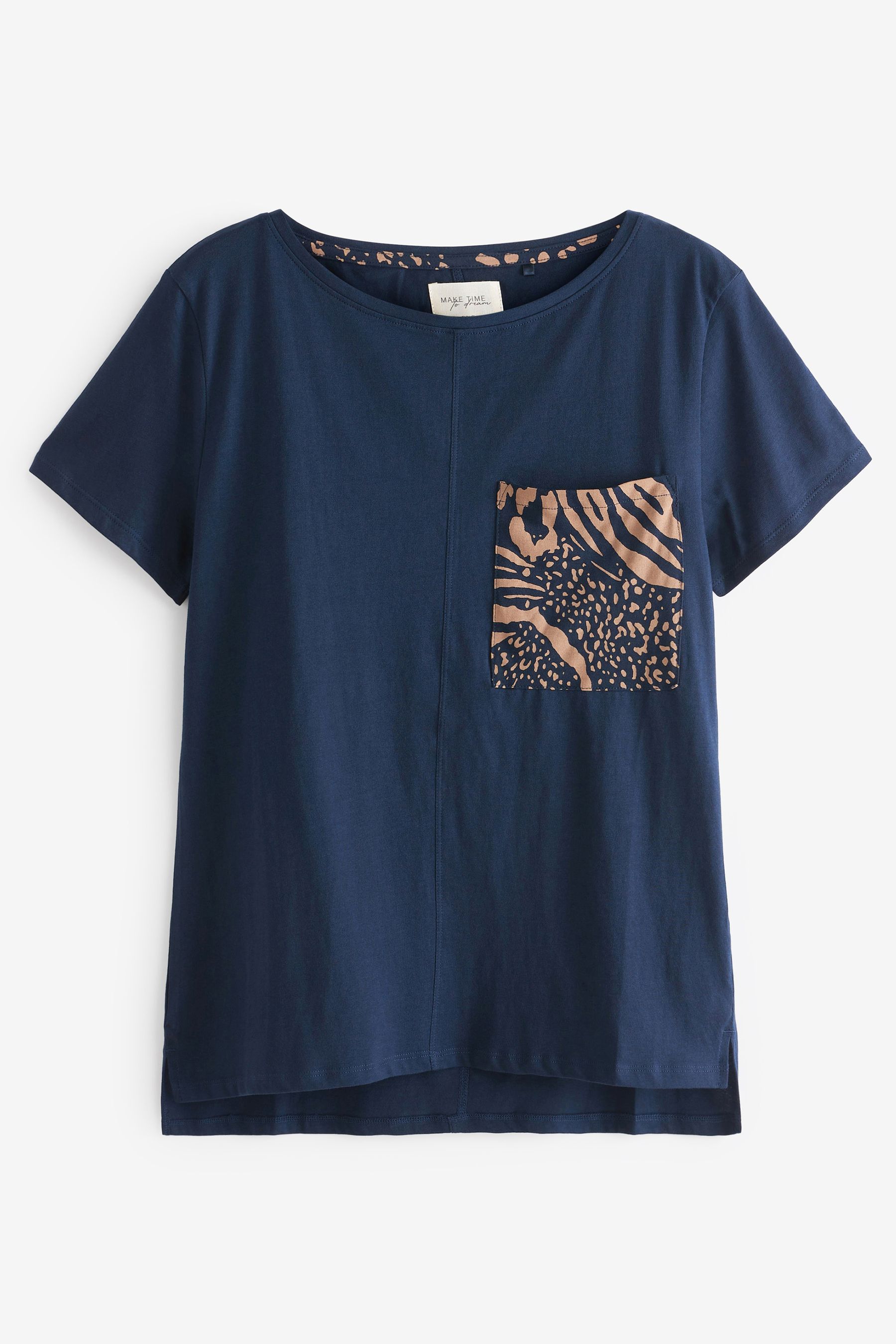 Buy Navy Blue Animal Print 100% Cotton Short Sleeve Pyjamas from the ...