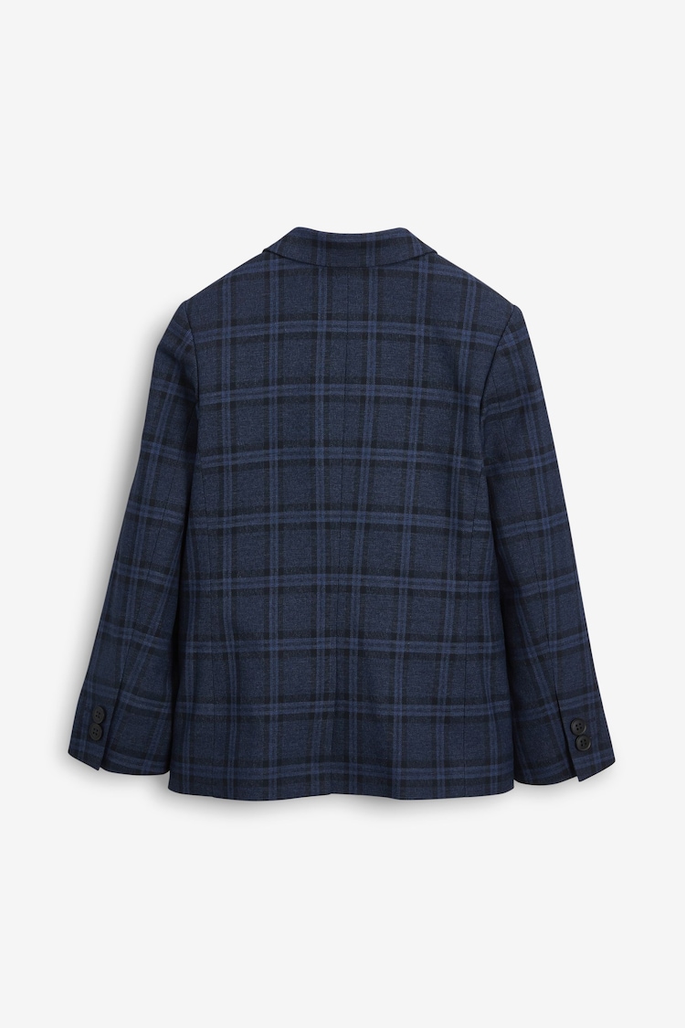 Buy Navy Blue Tailored Fit Navy Blue Check Suit Jacket (12mths-16yrs ...