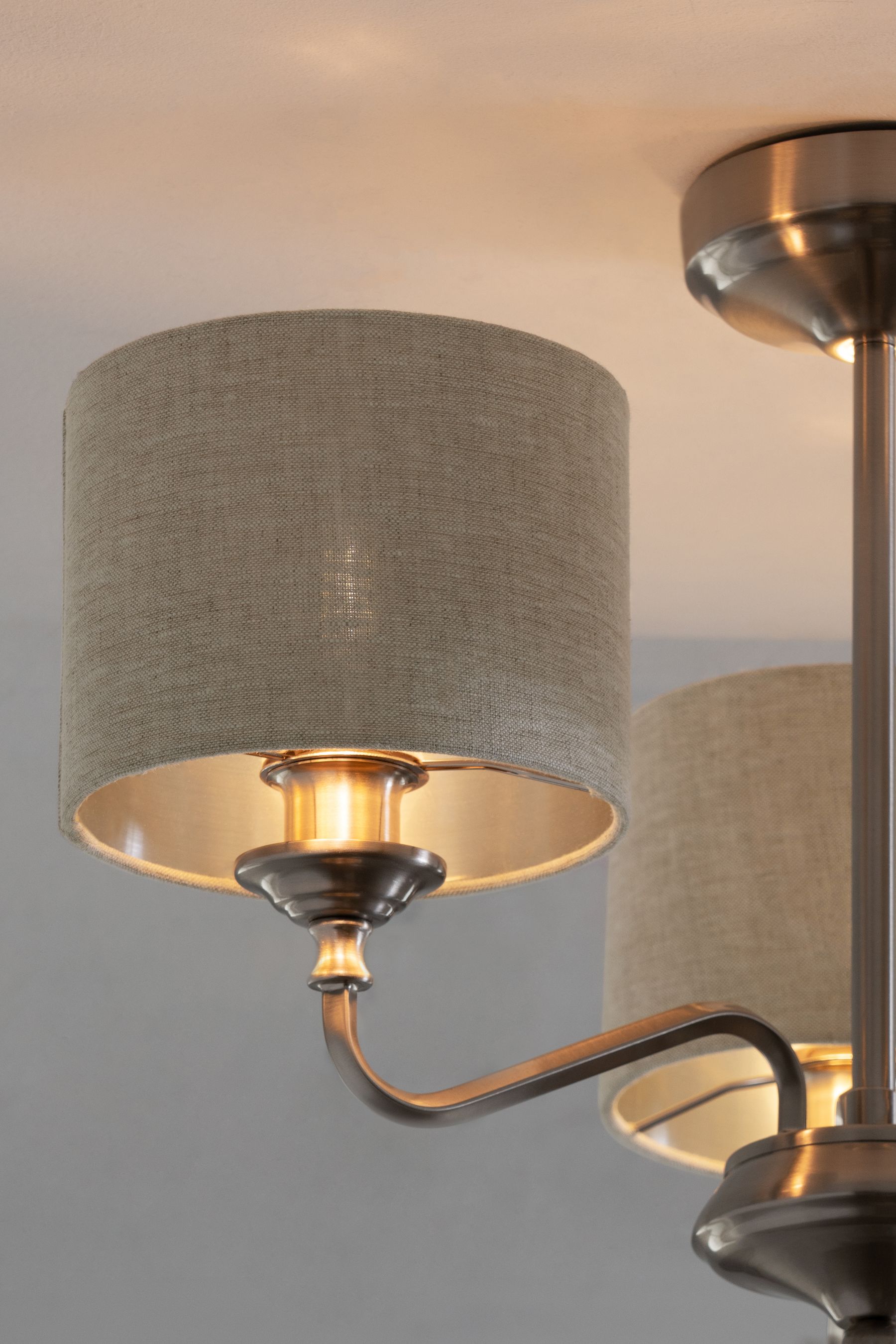 Buy Brushed Chrome Burford 3 Light Chandelier Ceiling Light from the ...
