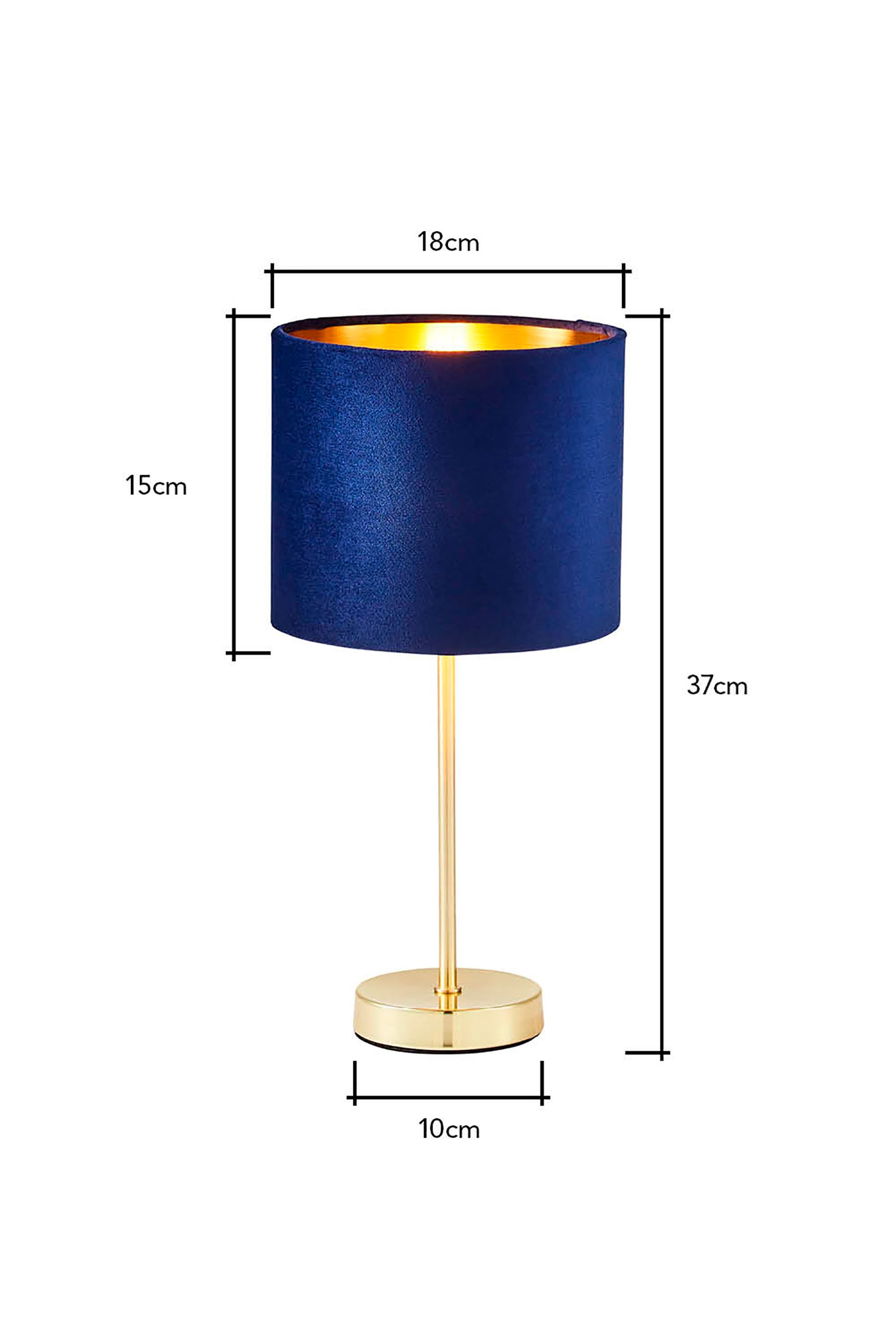 Buy BHS Blue Velvet Table Lamp from the Next UK online shop