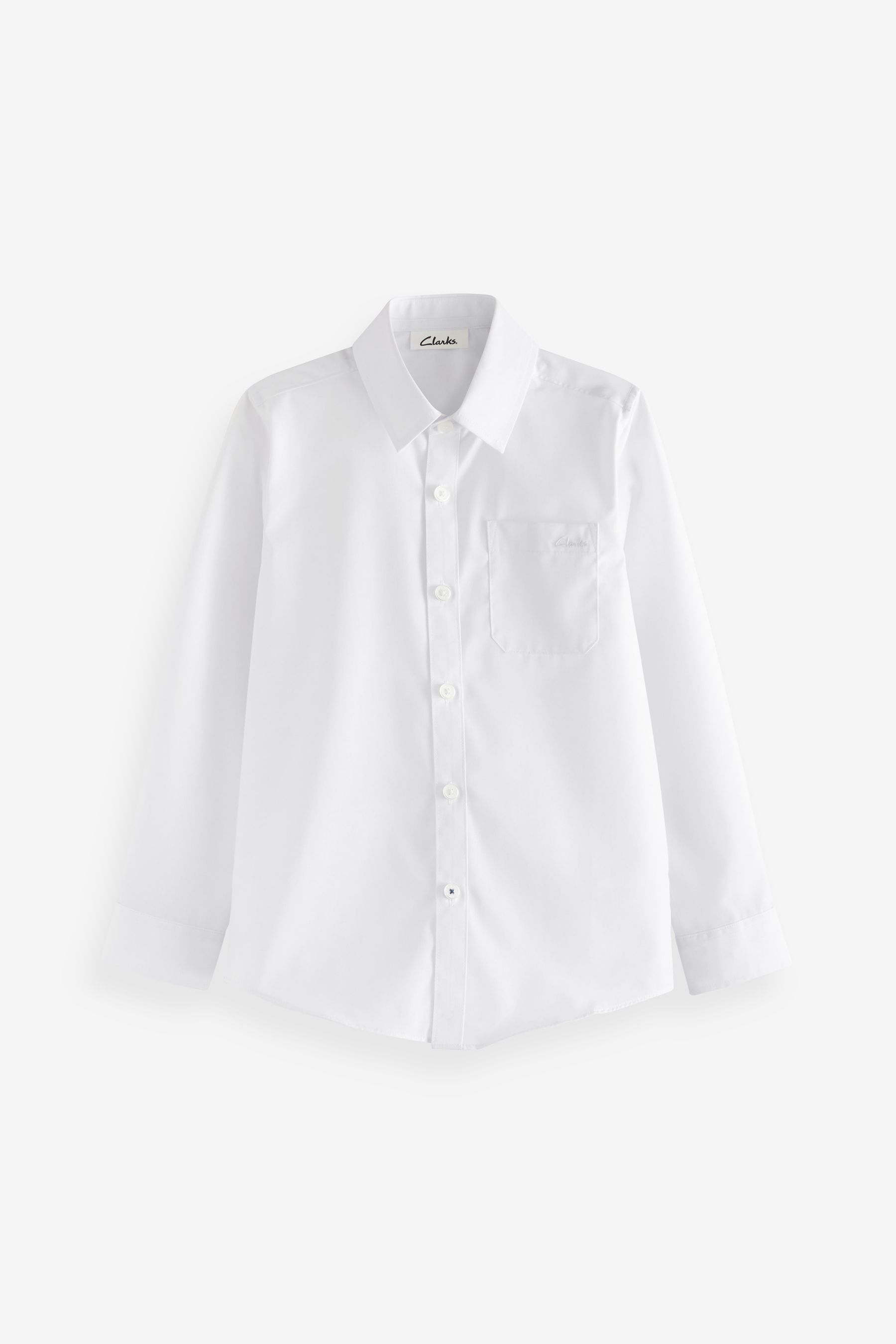 Buy Clarks White Long Sleeve Clarks Boys School Shirts 2 Pack from the ...