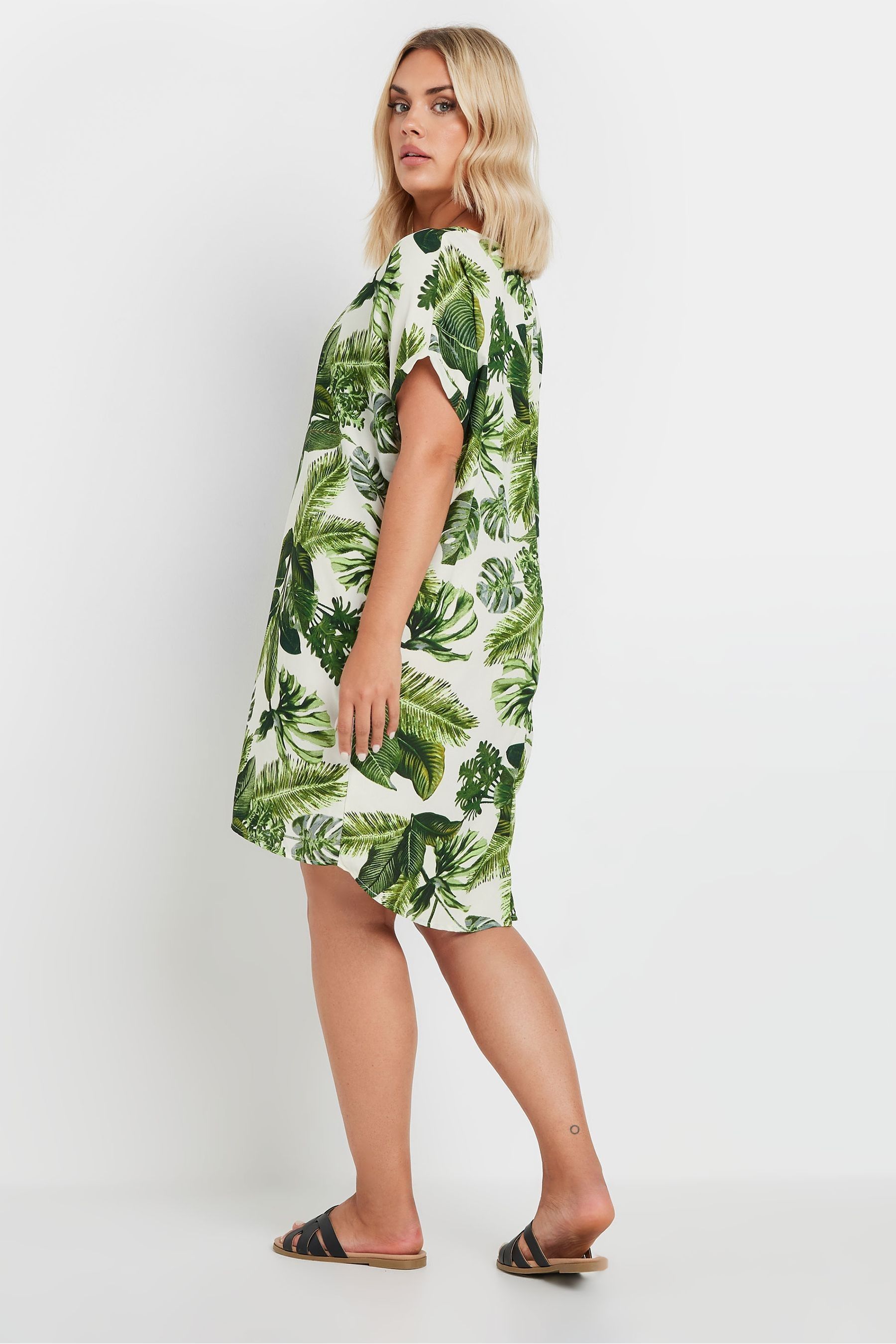 Buy Yours Curve Green tropical Print Tunic Dress from the Next UK ...