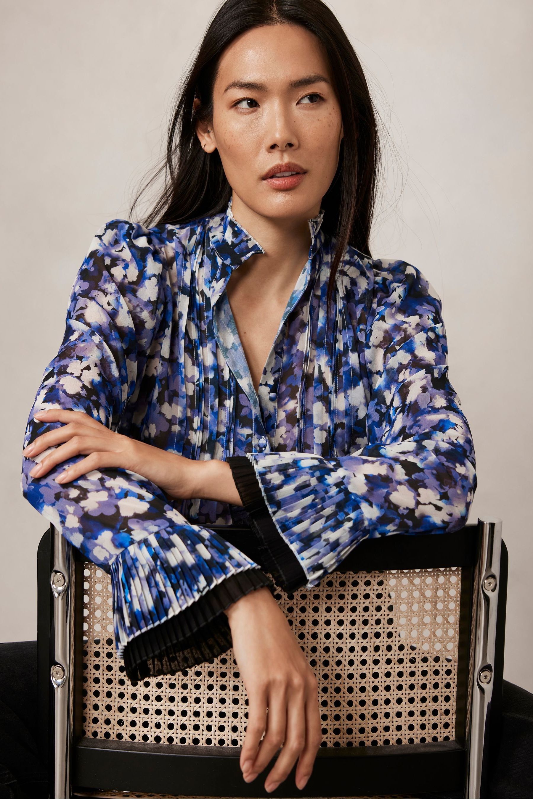 Buy Mint Velvet Blue Abstract Print Blouse from the Next UK online shop