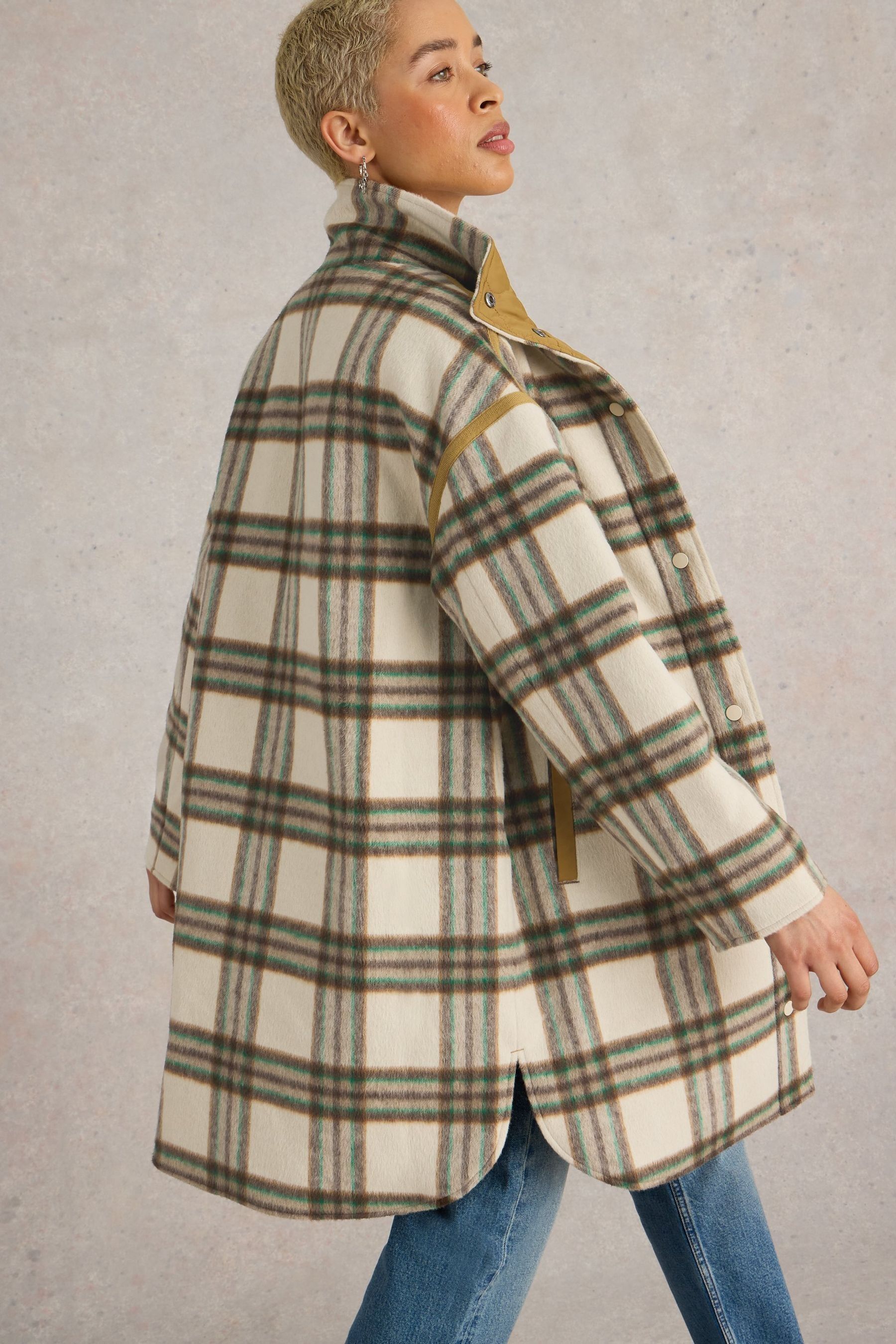 Buy White Stuff White Marlowe Reversible Check Coat from the Next UK ...