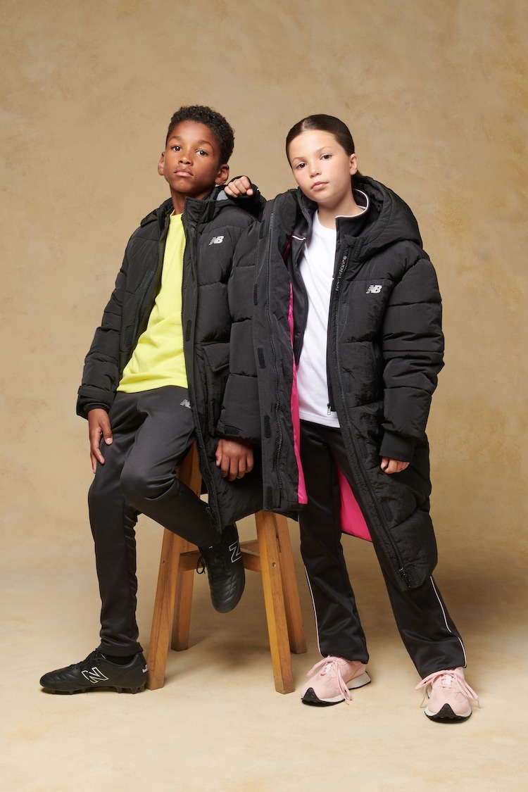 Buy New Balance Black Girls NB Longline Puffer Coat from the Next UK ...