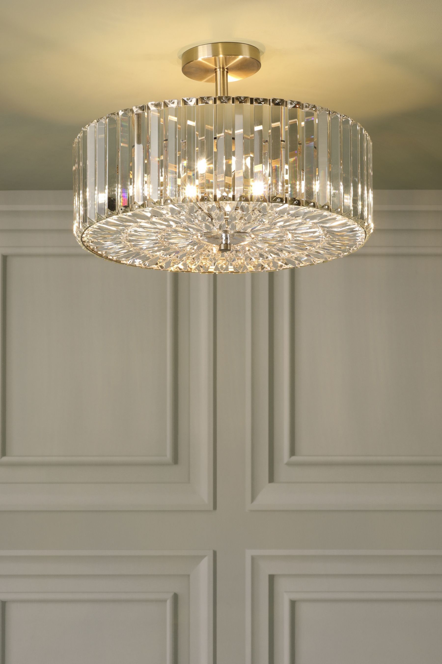 Buy Laura Ashley Antique Brass Fernhurst Semi Flush 4 Light Ceiling ...