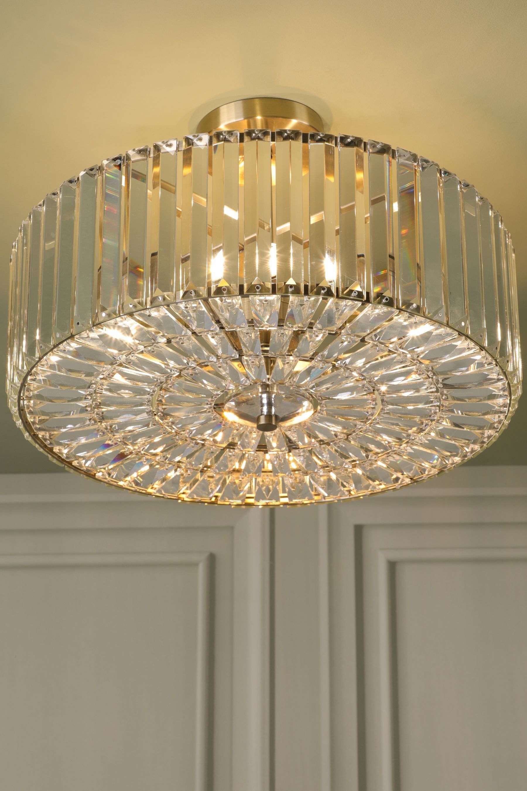 Buy Laura Ashley Antique Brass Fernhurst Semi Flush 4 Light Ceiling ...