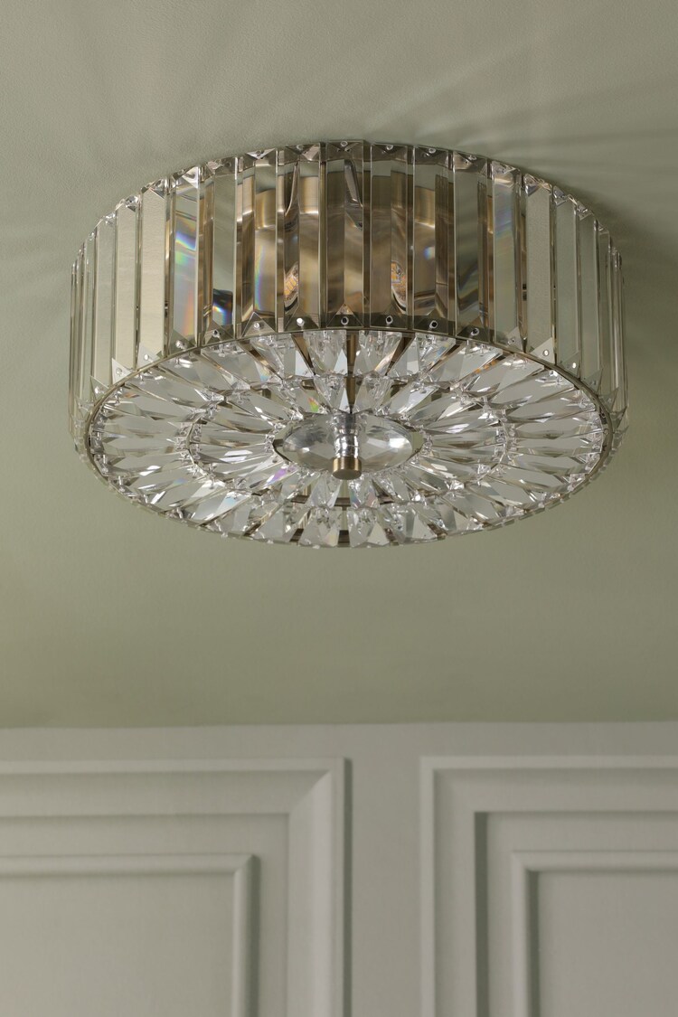 Buy Laura Ashley Antique Brass Fernhurst 3 Light Flush Ceiling Light ...