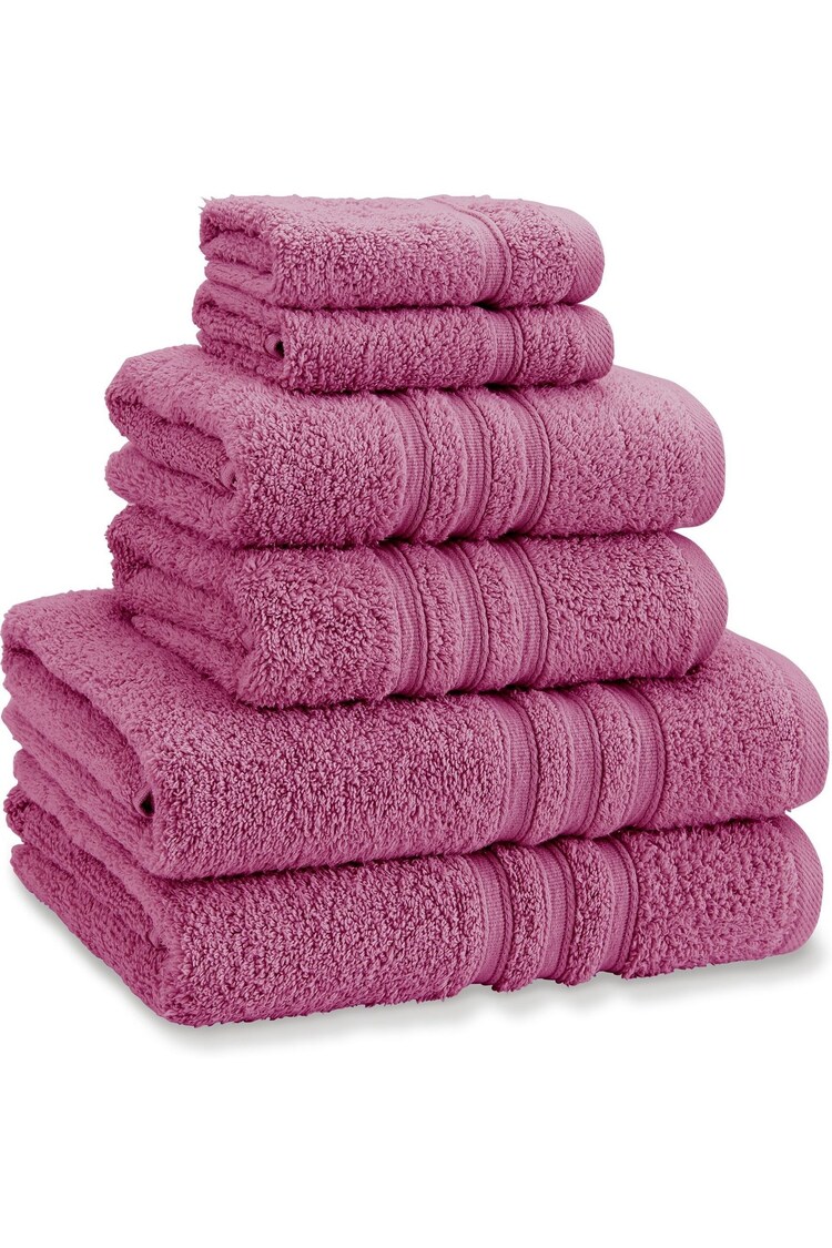Buy Catherine Lansfield 6 Piece Raspberry Pink Zero Twist 100% Cotton ...