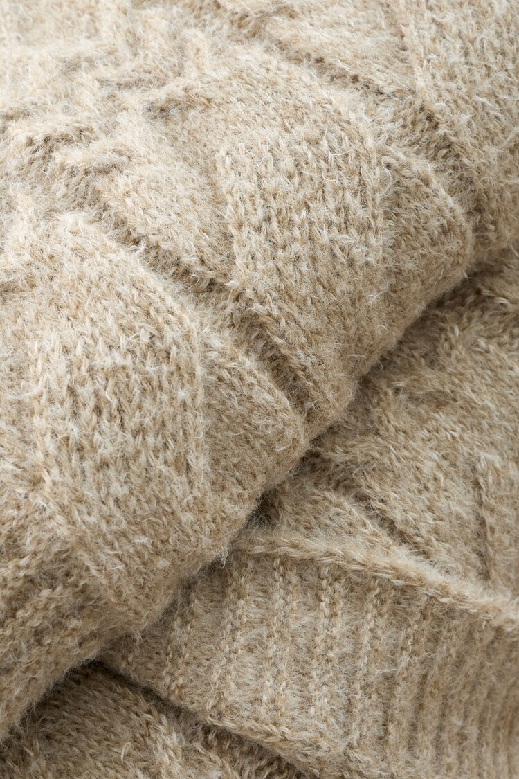Buy Bianca Natural Cosy Soft Cable Knit Throw from the Next UK online shop