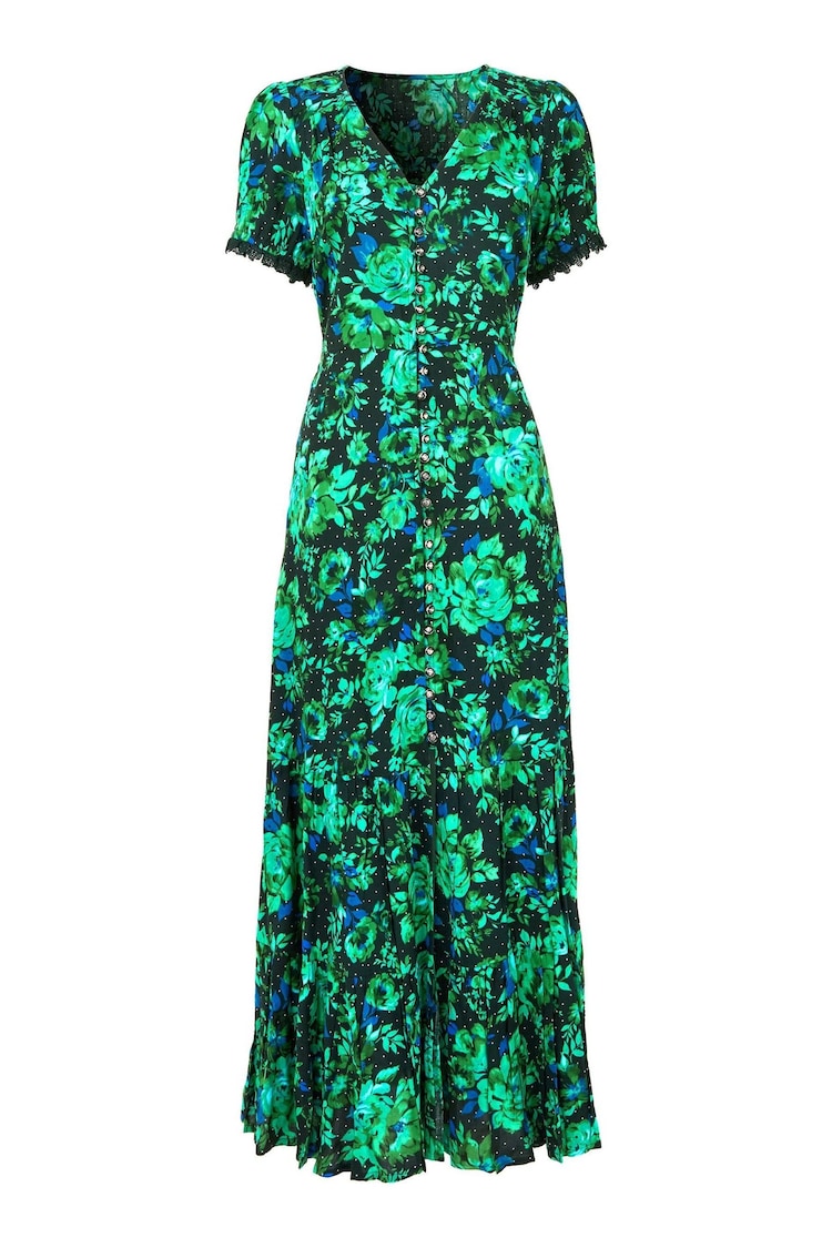 Buy Joe Browns Green Cobalt Floral Print Layered Ruffle Maxi Dress from ...