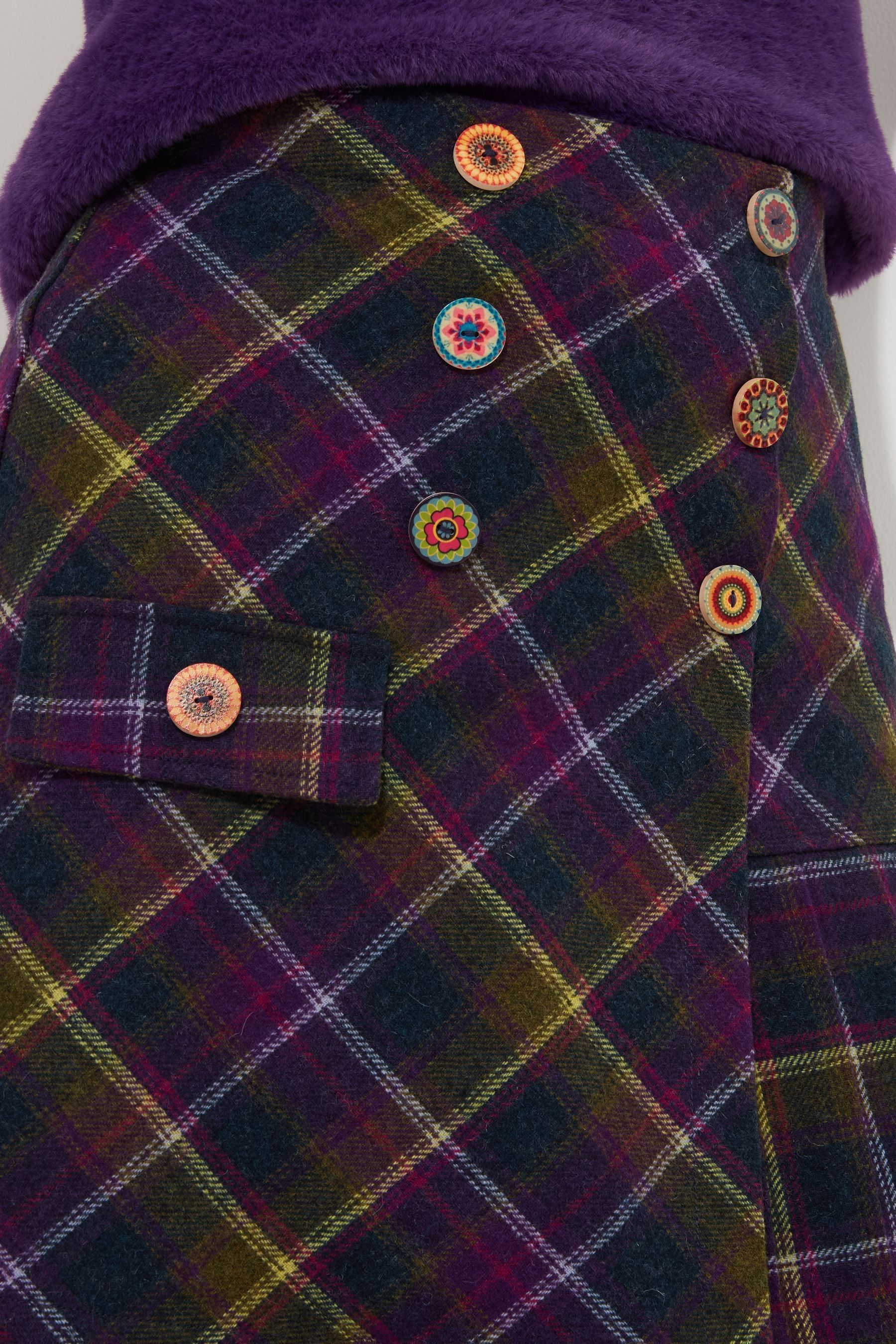 Buy Joe Browns Purple Heritage Check Pleated Mini Skirt from Next Ireland