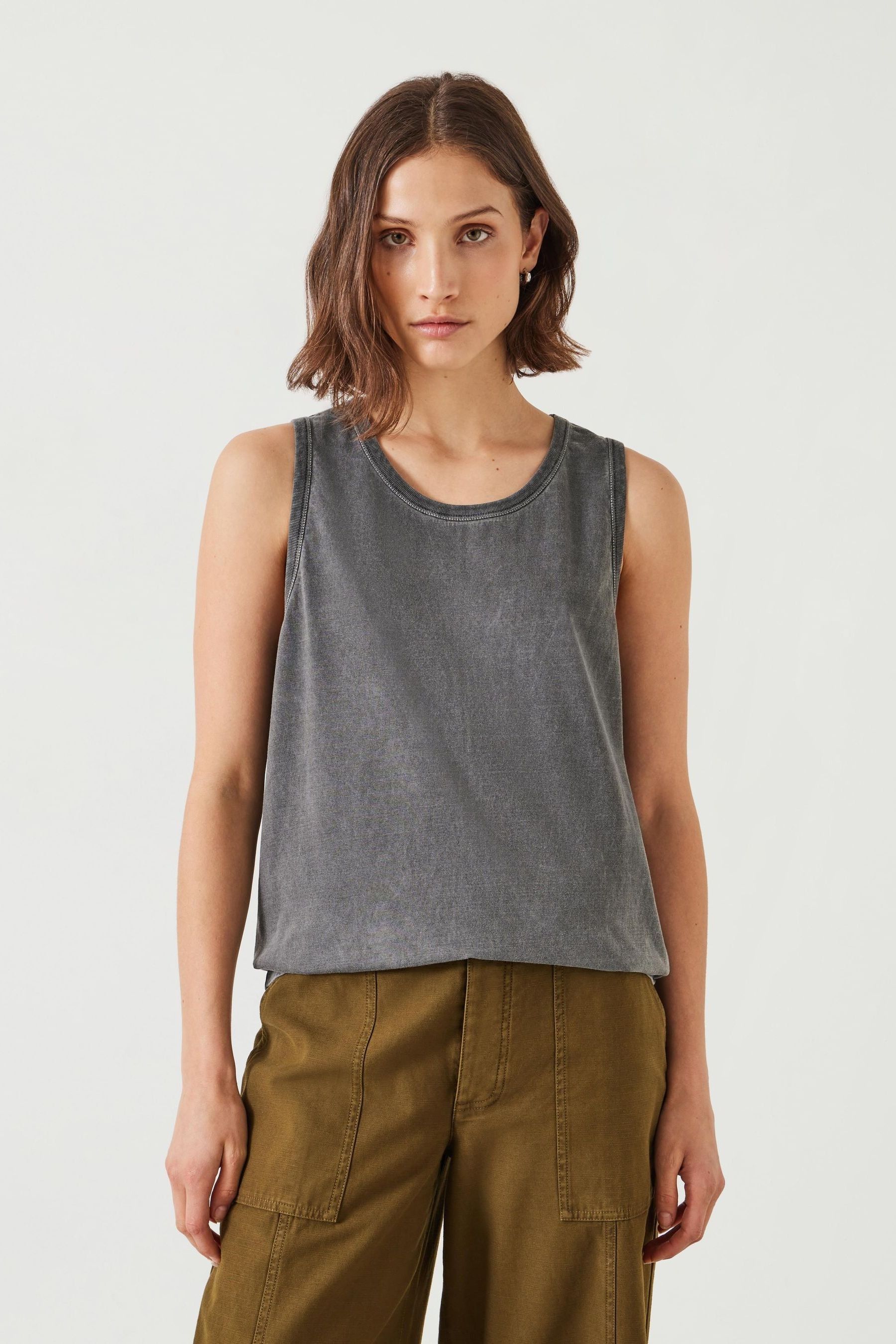 Buy Hush Black Carla Relaxed 100% Cotton Tank from the Next UK online shop
